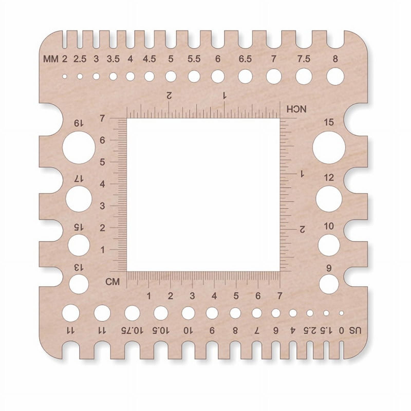 Knitting Needle Gauge Ruler Crochet Hooks Ruler Yarn & Ruler (Universal ...