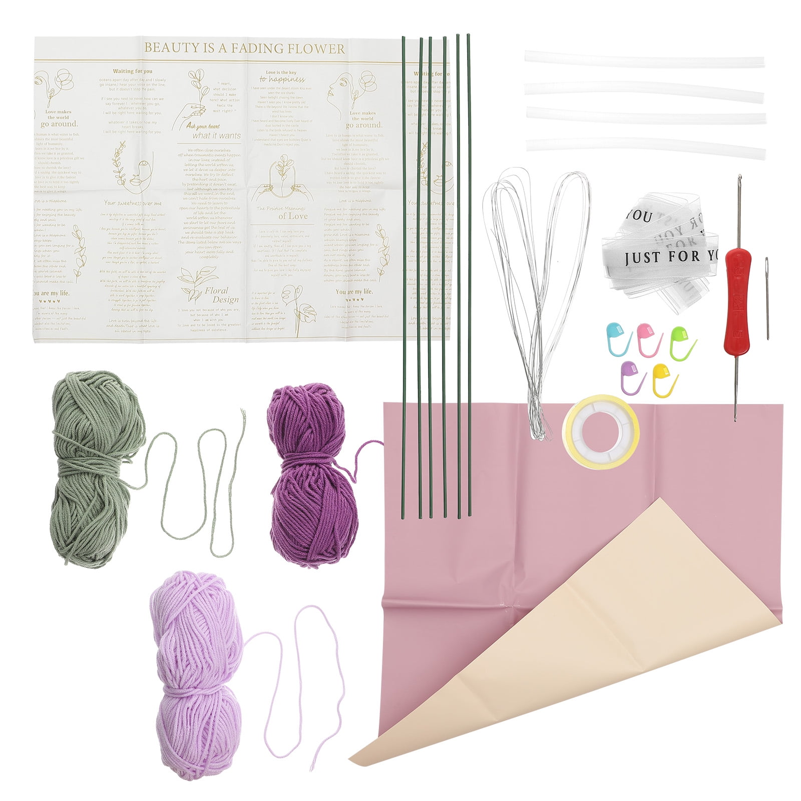 Knitting Starter Kit Beginner for Adults Crochet Hook Lavender Suite ...