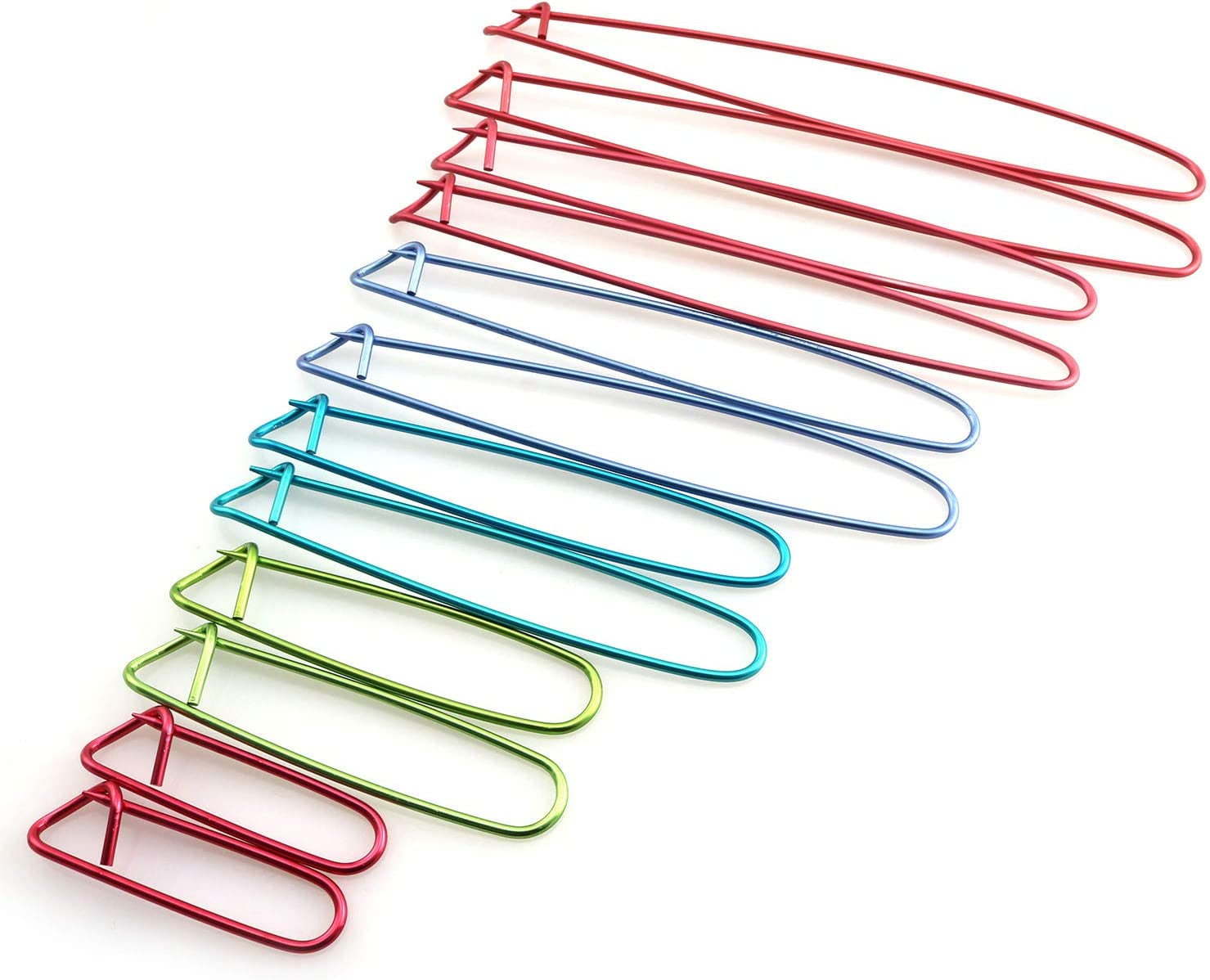 Knitting Stitch Holder 12PCS 6Size Colour Aluminum Crochet Notions Yarn ...