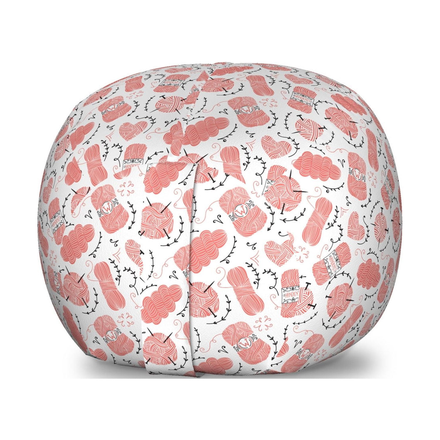 Knitting Storage Toy Bag Chair, Pink Balls of Yarn Knitwear Needles ...