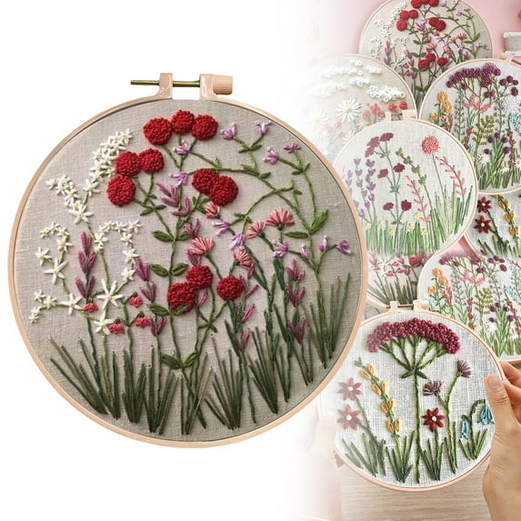 Knitting Yarn,Embroidery Flower Kit For Beginners | DIY Hand Embroidery ...