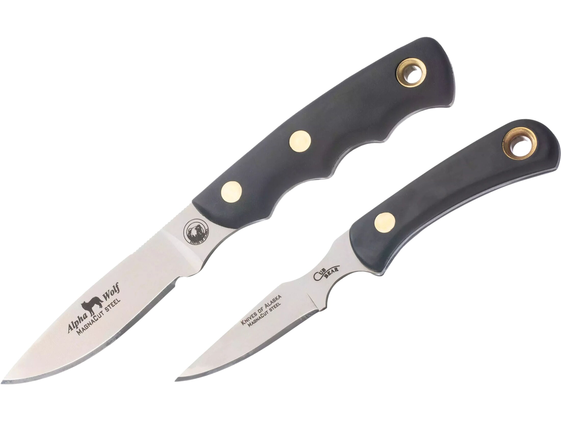 Knives of Alaska Alpha Wolf/Cub Bear Combo Fixed Blade Knives Magnacut ...