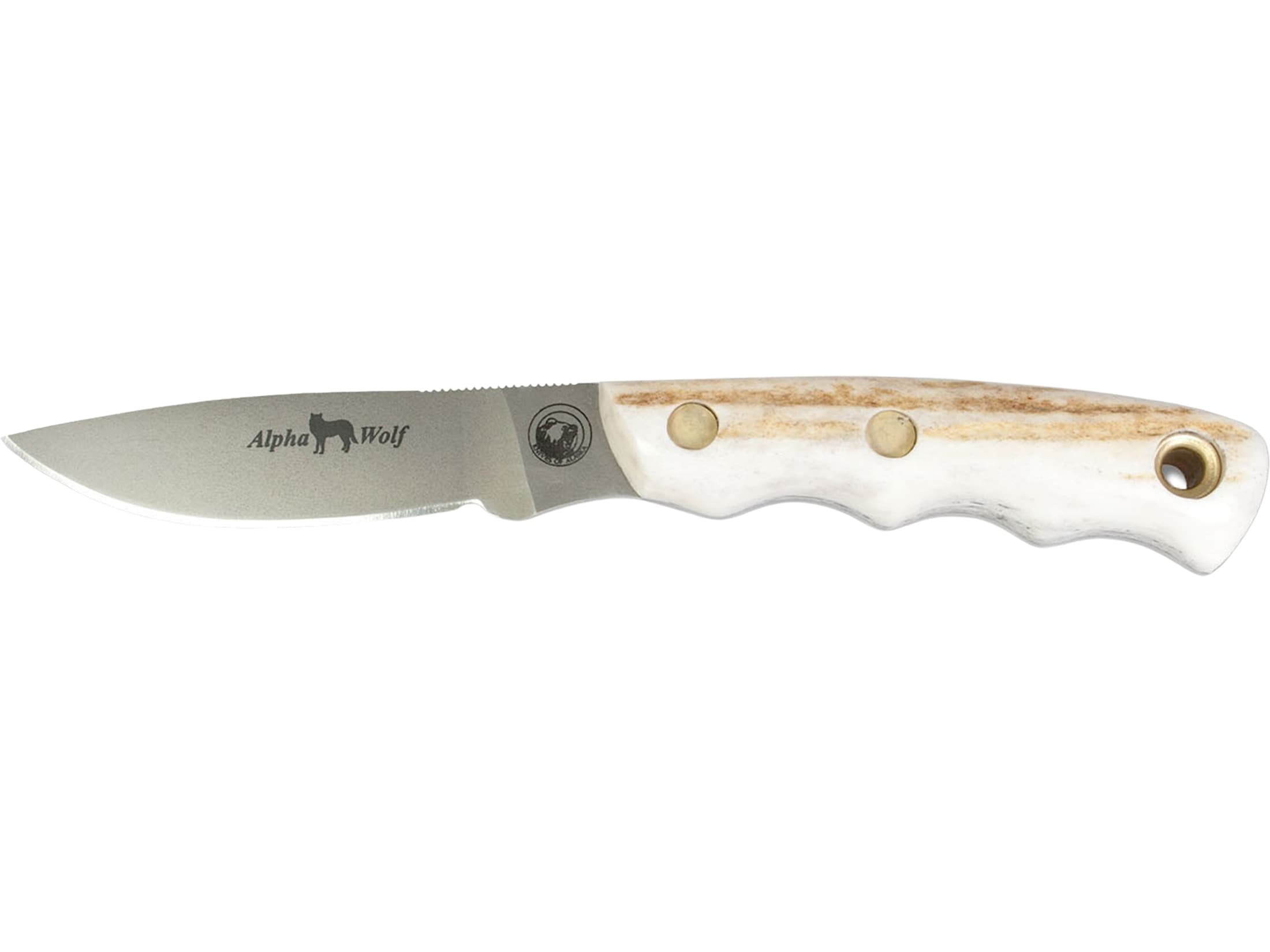 Knives of Alaska Alpha Wolf Fixed Blade Knife 3.75" Drop Point D2 Bead ...