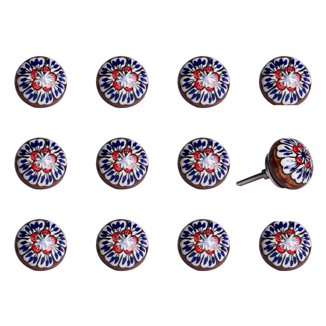 Knob-It Vintage Cabinet Drawer Knobs 12-Piece Hand Painted 22 Inch ...