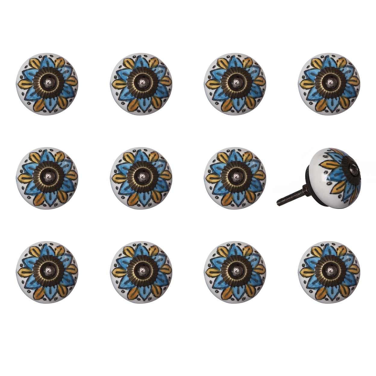 Knob-It Vintage Cabinet Drawer Knobs 12-Piece Set Bohemian Antique ...
