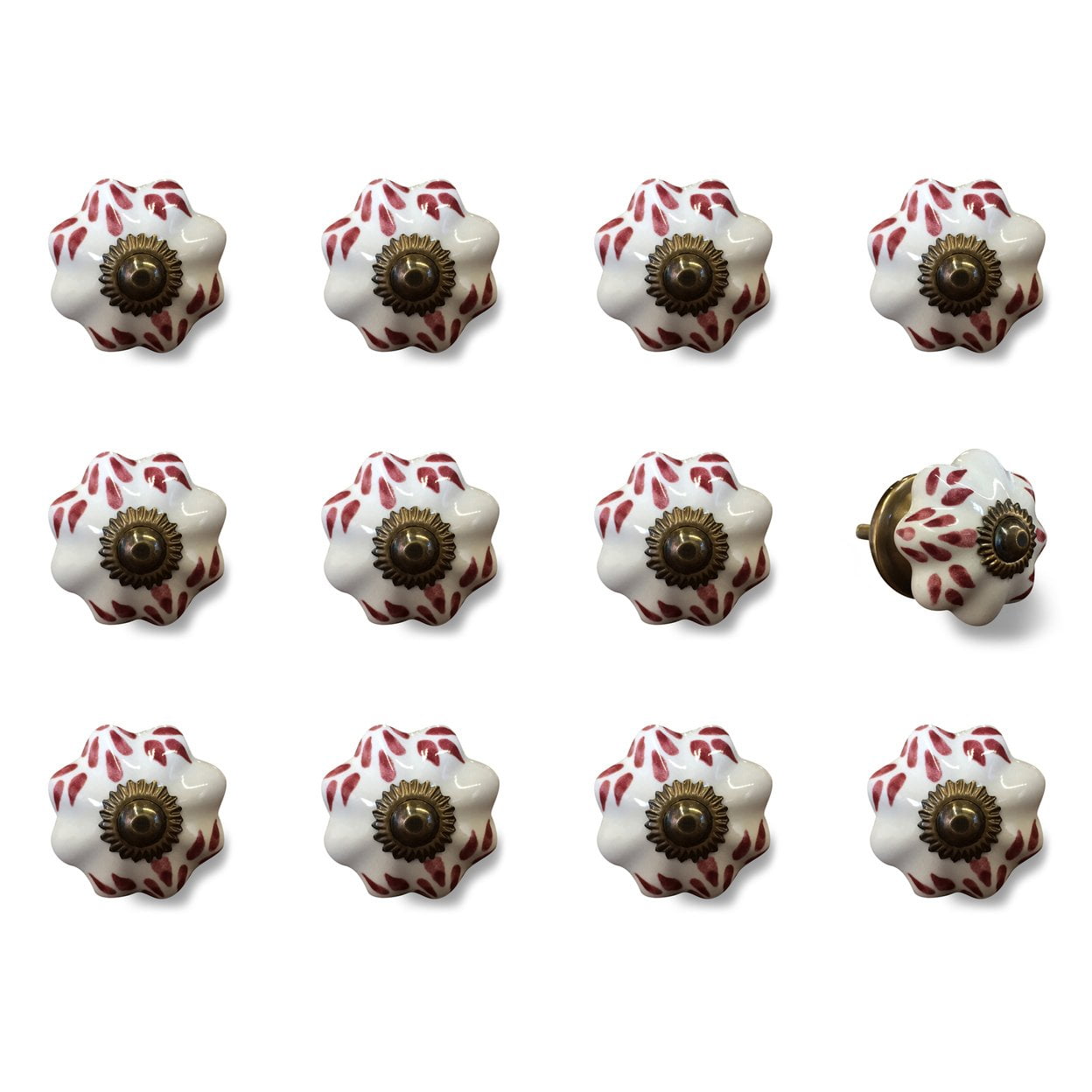 Knob-It Vintage Drawer Knobs 12-Piece Set 11 Inch Hand Painted Colorful ...