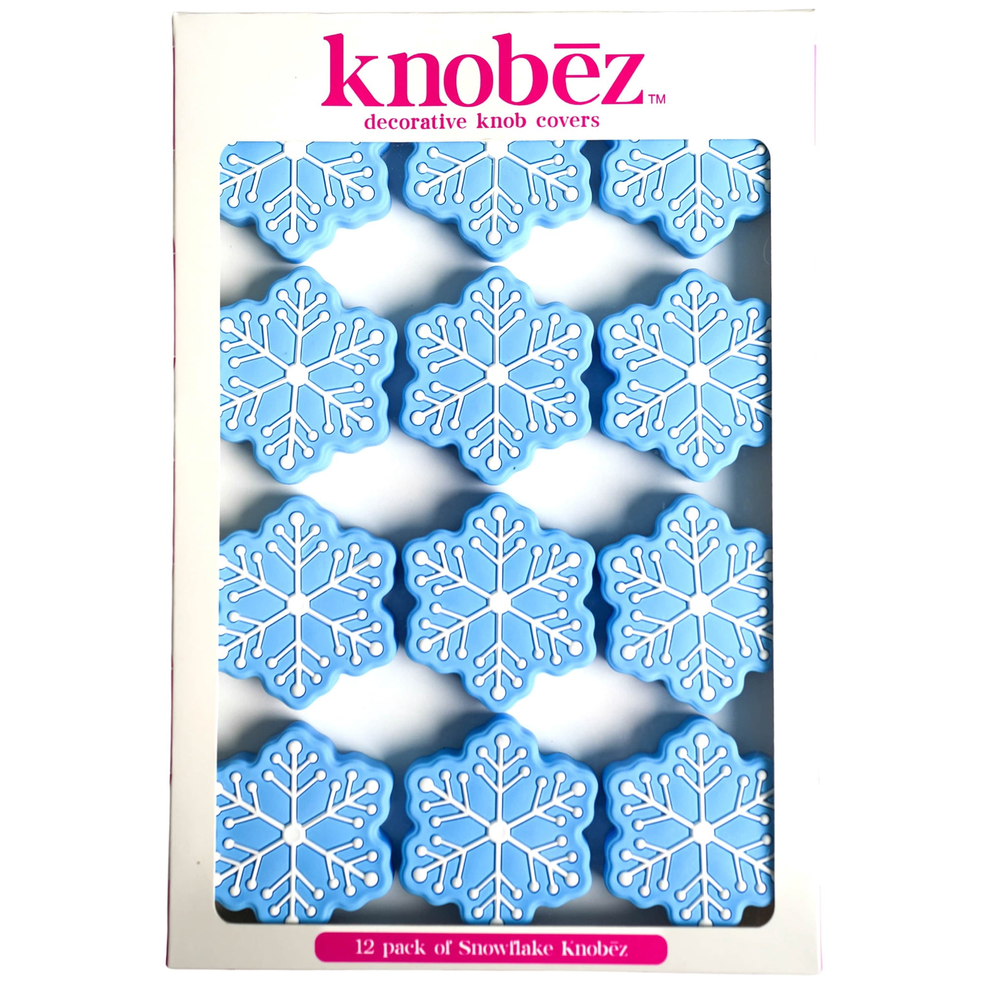 Knobēz: Decorative Knob Covers - Snowflake - 12pk, Blue - Stretch Over ...
