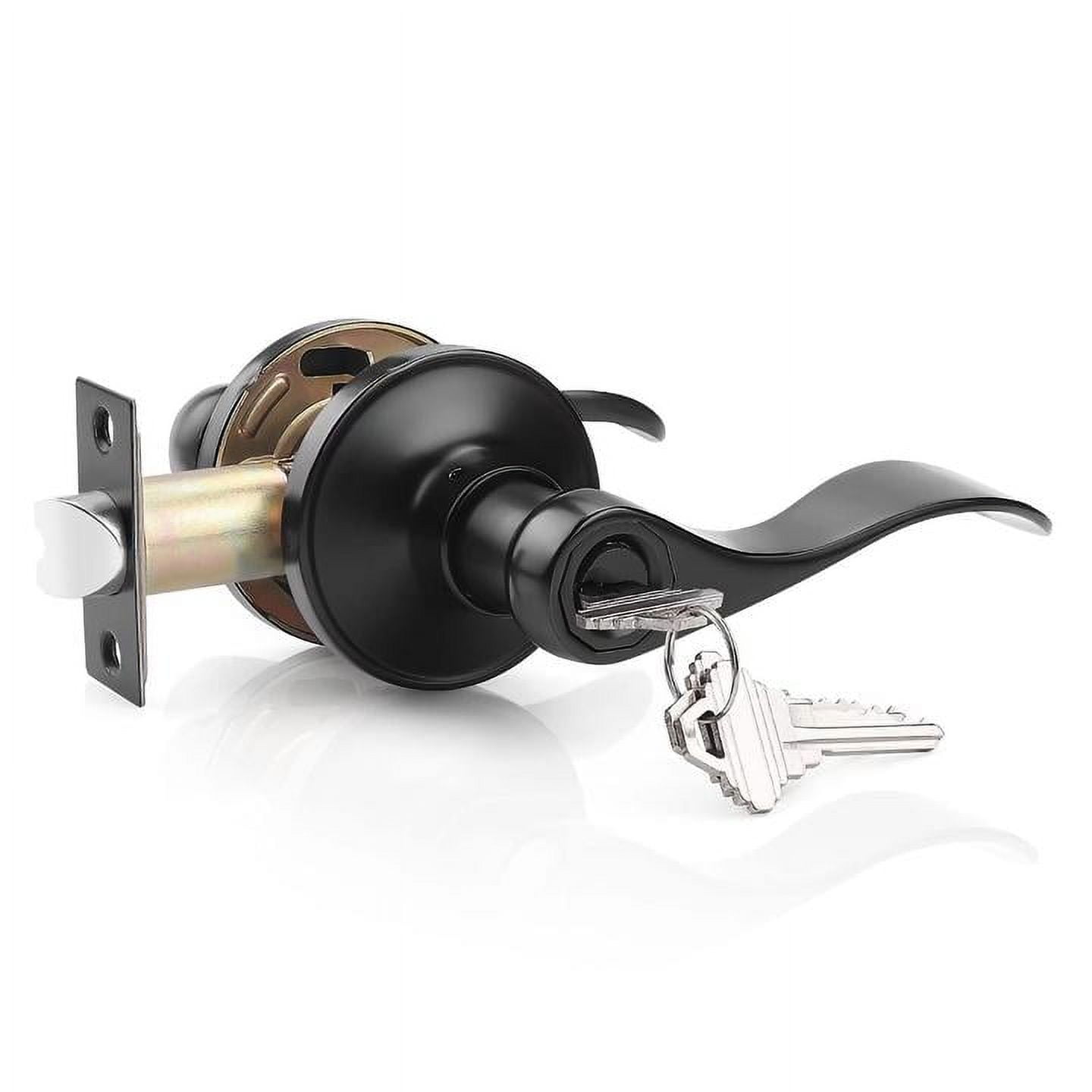 Knobelite (1 Pack Entry Door Lever [Lock with 3 Keys],Locking Door ...
