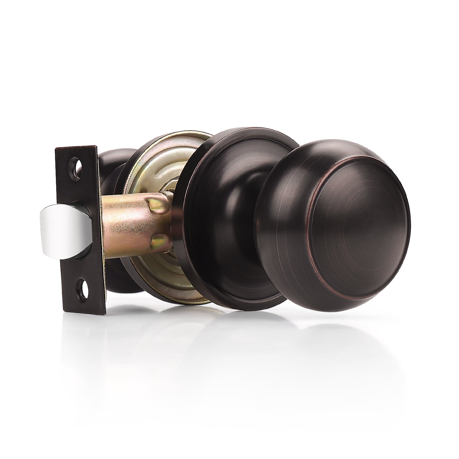 Knobelite (1 Pack) Round Passage Door Knob (Non-Locking Knobs), Keyless ...