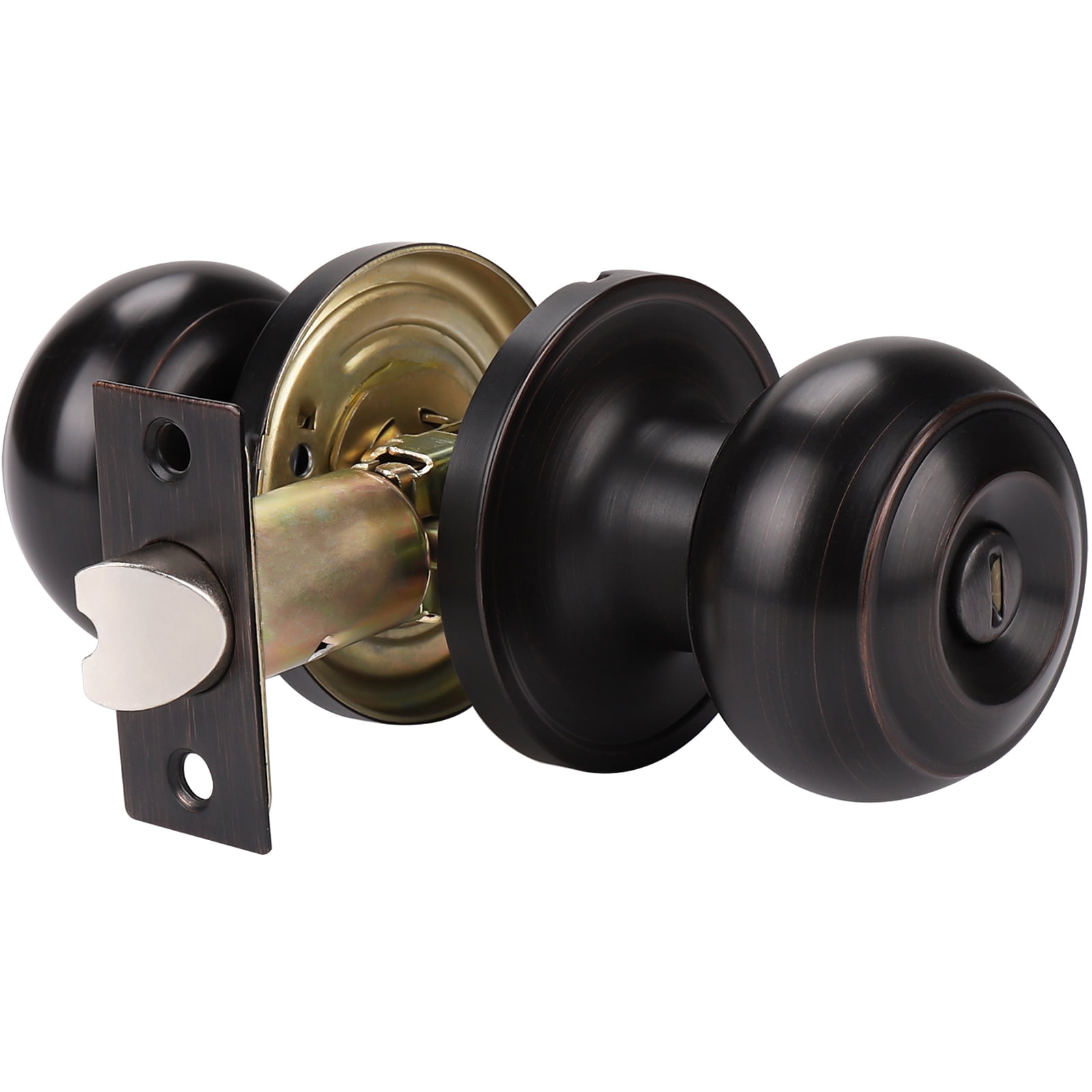 Knobelite Round Privacy Door Knob, Keyless Interior Bedroom Bathroom ...