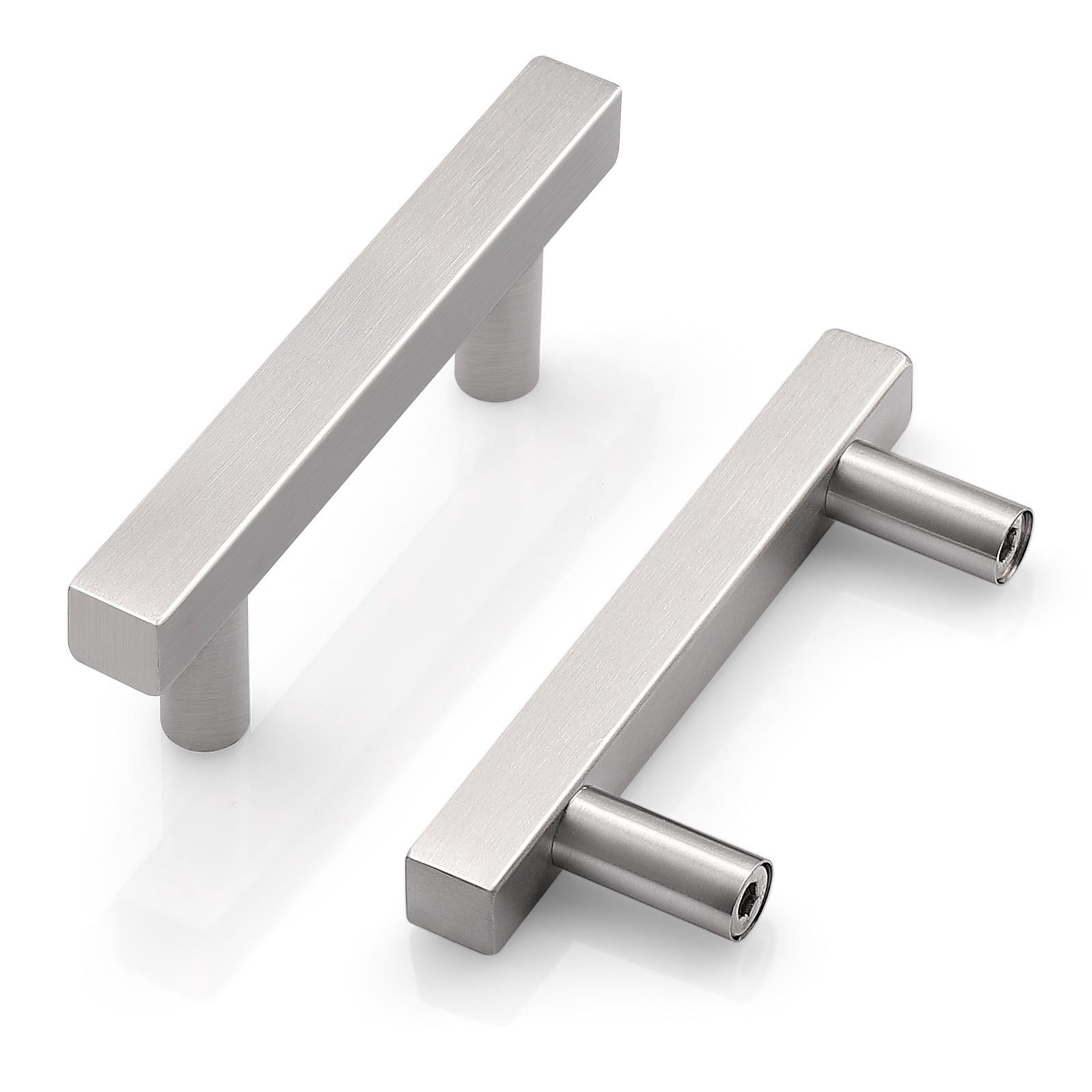 Knobelite 10 Pack Brushed Nickel Cabinet Handles 2-1/2Inch(64MM) Holes ...