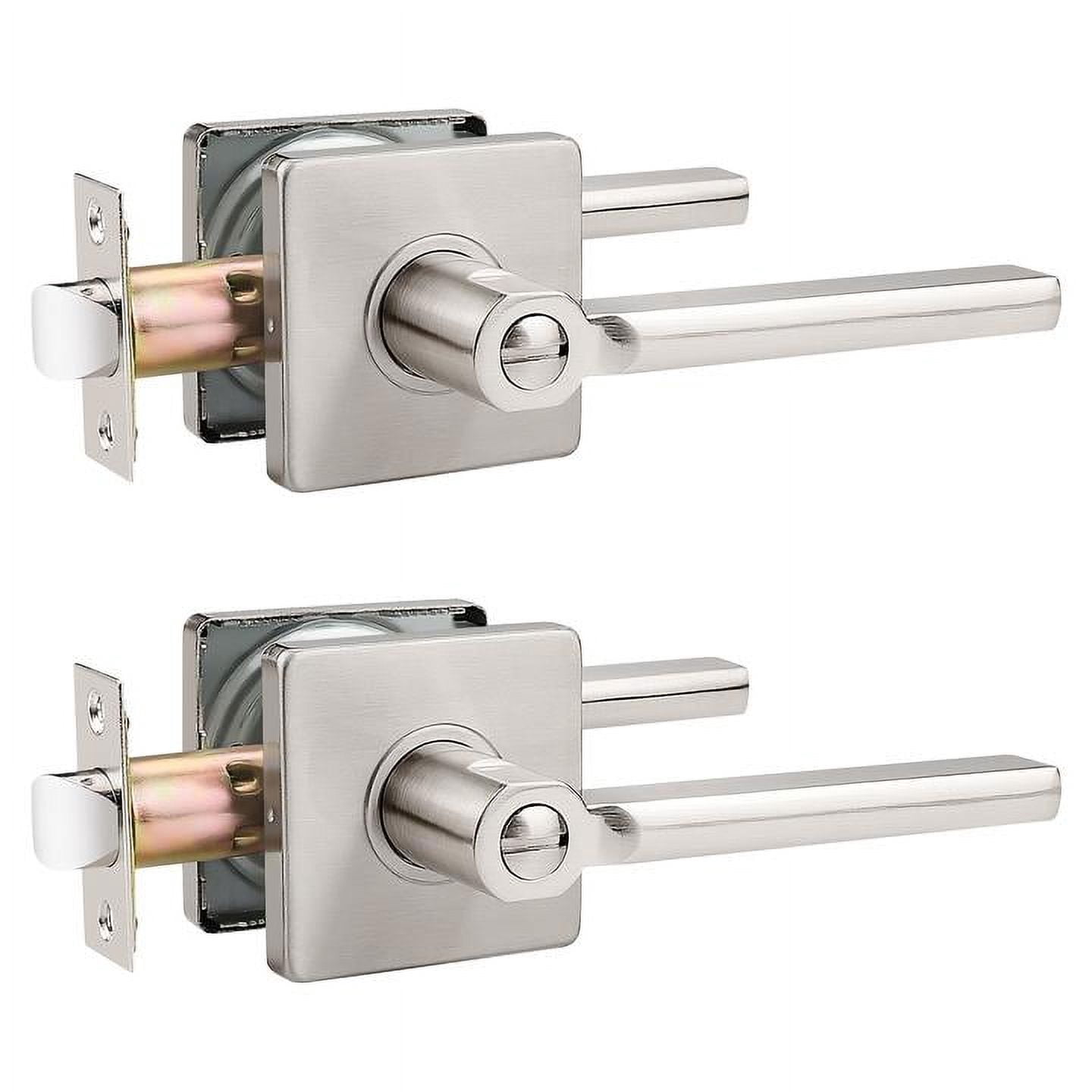 Knobelite (2 Pack Square Door Lever Interior Bedroom or Bathroom Lever ...