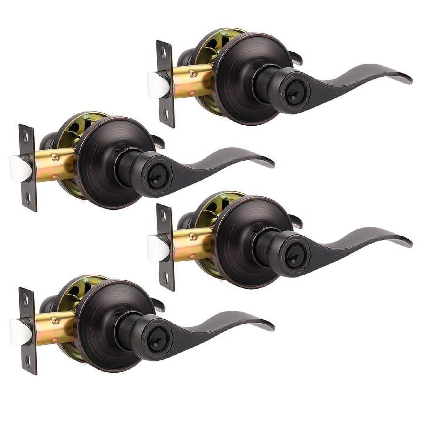 Knobelite (4 Pack Keyed Alike Entry Door Lever [Lock with 3 Combo Keys ...