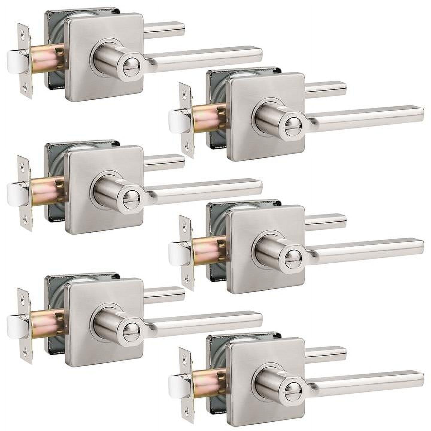 Knobelite (6 Pack Square Door Lever Interior Bedroom or Bathroom Lever ...
