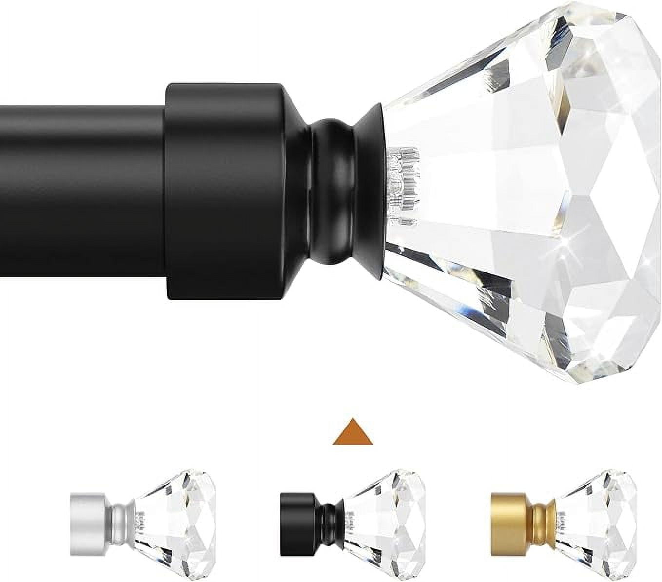 Knobelite Black 4 Pack Window Treatment Single Curtain Rod, Adjustable ...