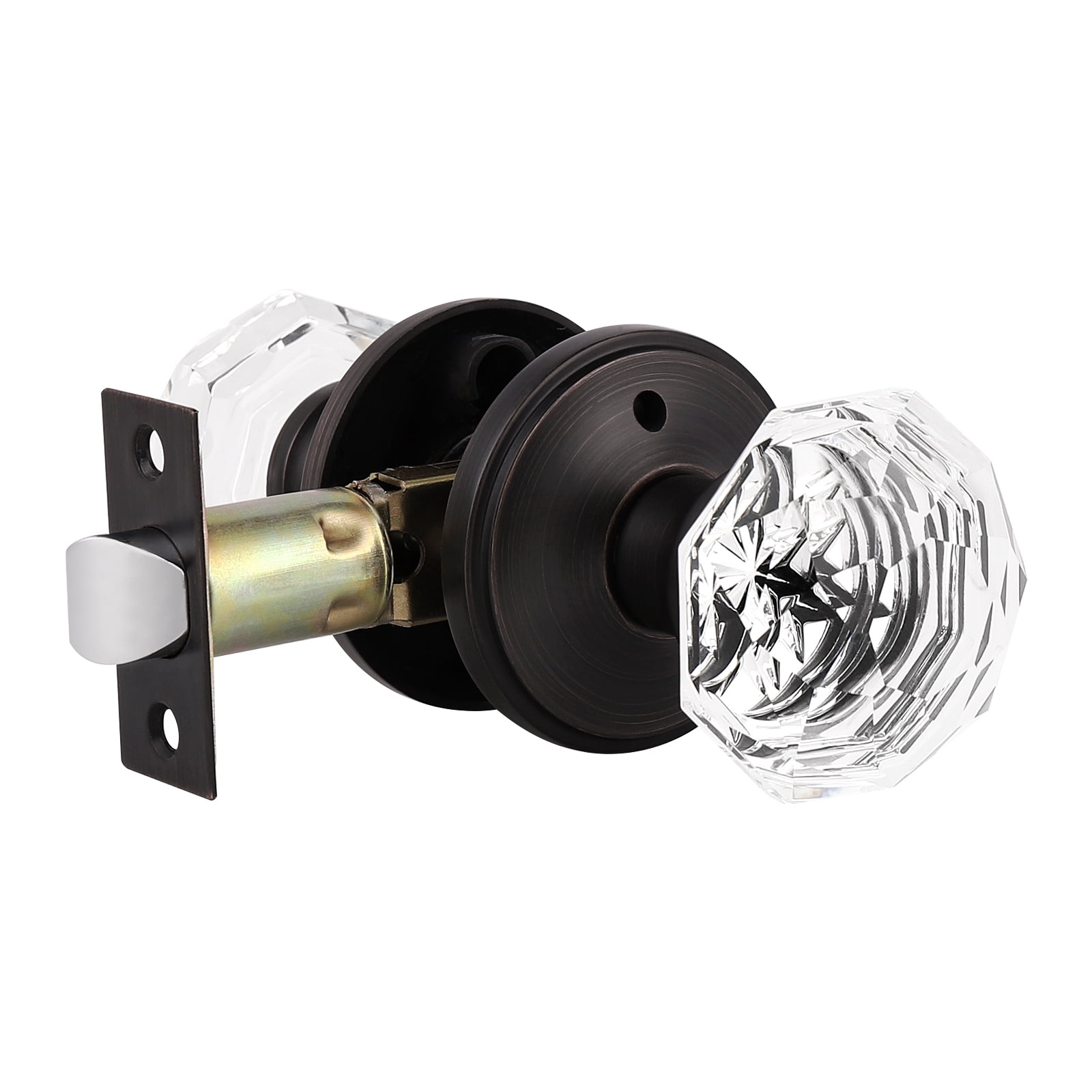 Knobelite Hardware (1 Pack) Diamond Crystal Door Knobs, Keyless Knobs ...