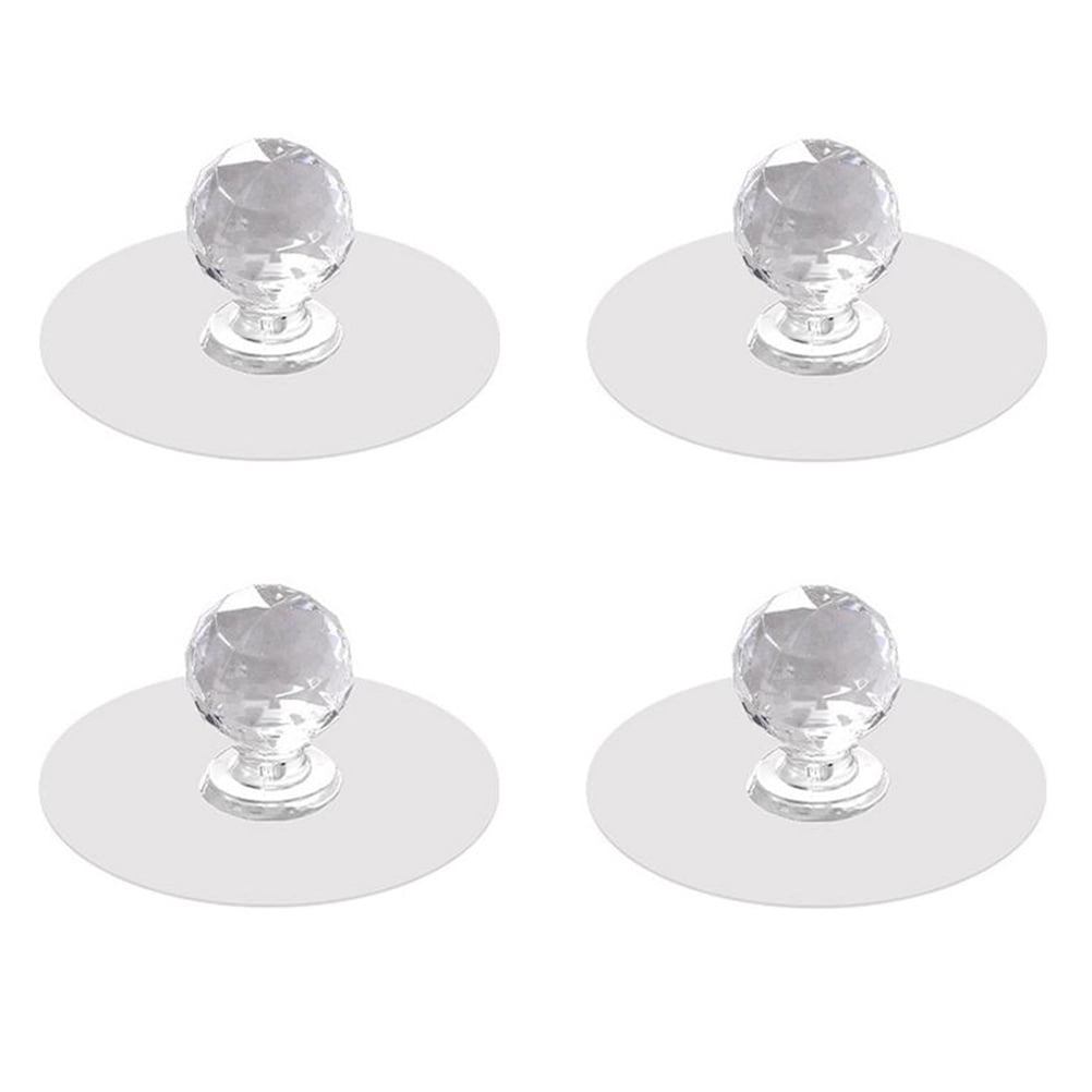 Knobs Door Knob Handles Cabinet Cupboard Adhesive Suction Transparent ...