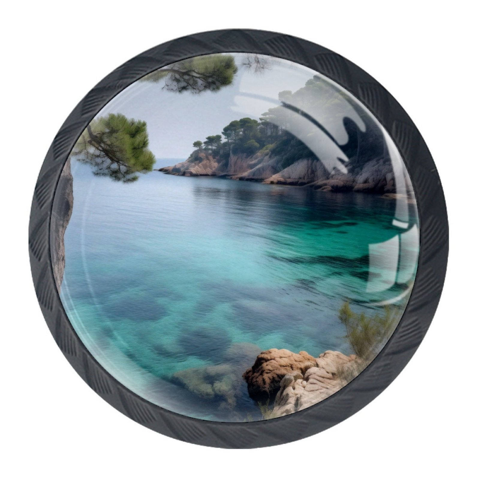 Knobs for Cabinets and Drawers,Mountain Lake Scenery Bathroom Dresser ...