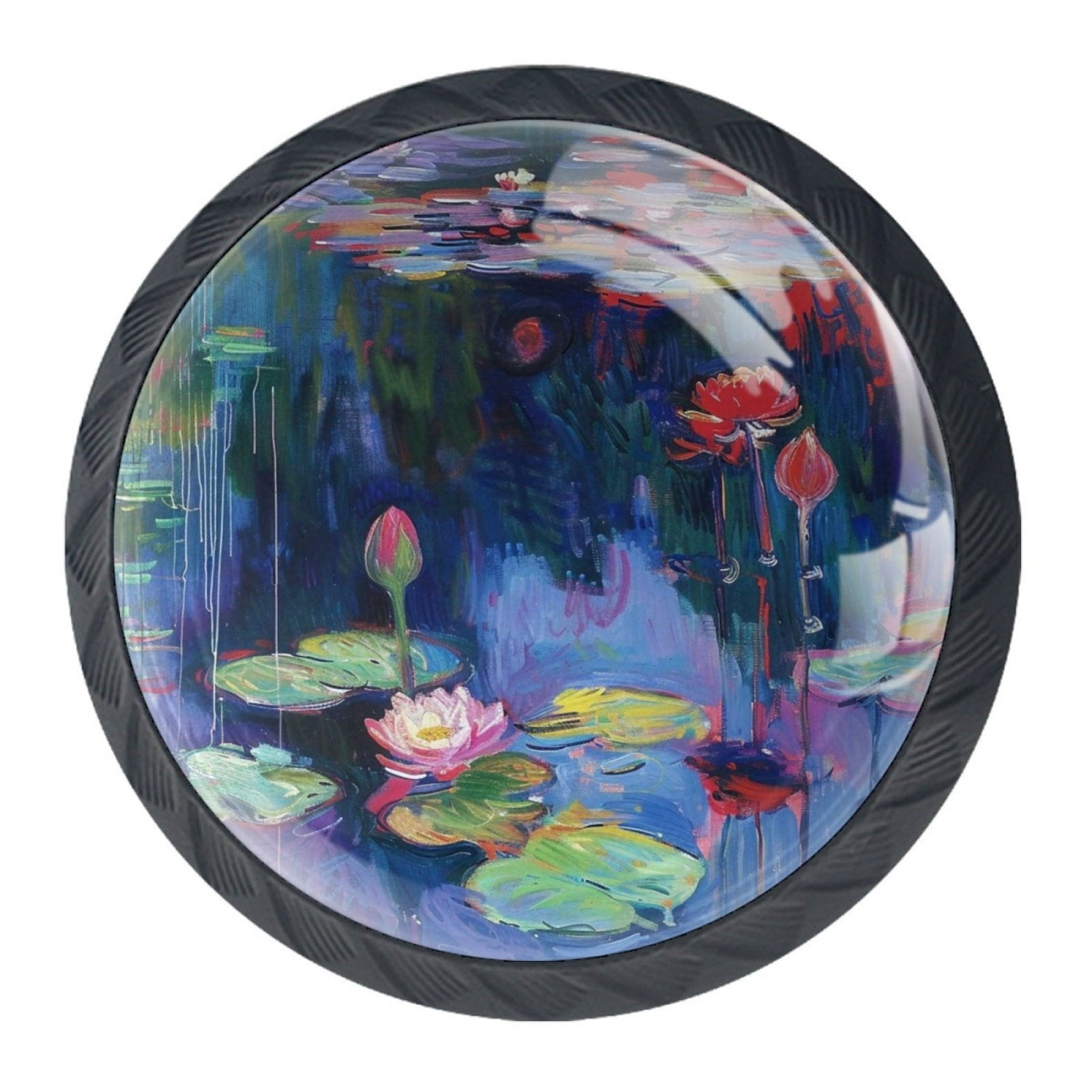 Knobs for Cabinets and Drawers,Oil Painting Lotus Flowers Bathroom ...