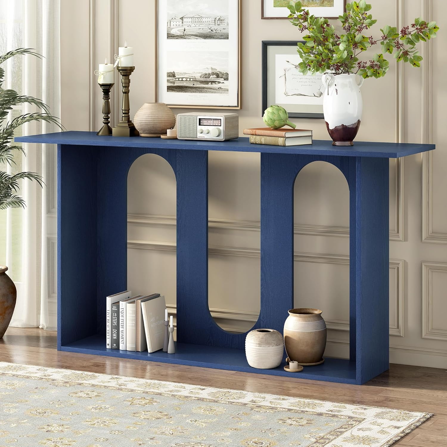 Knocbel Modern Entryway Console Table with Open Storage Shelves, Living ...