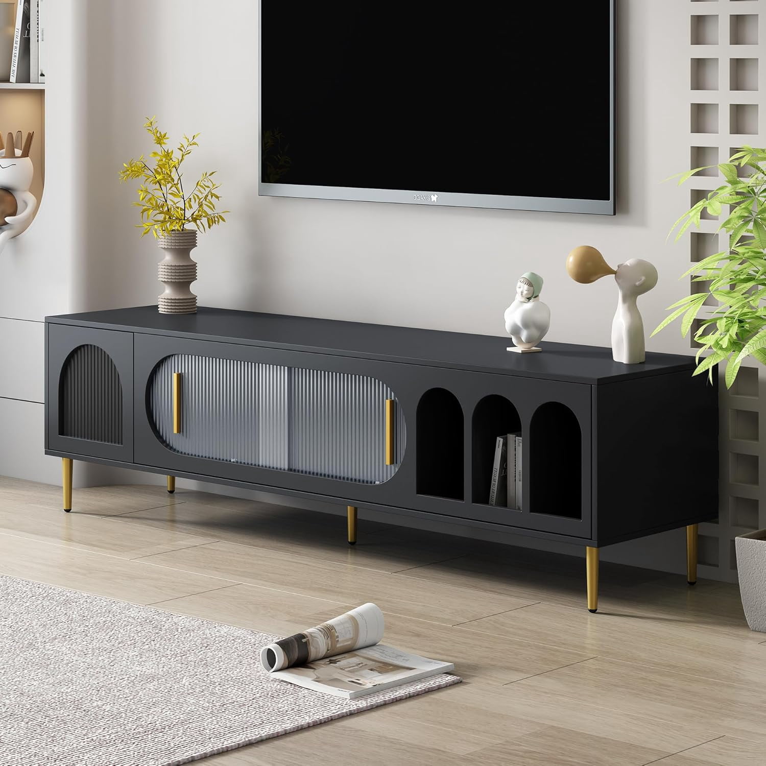 Knocbel Modern TV Stand for Television up to 70 Inches, Entertainment ...