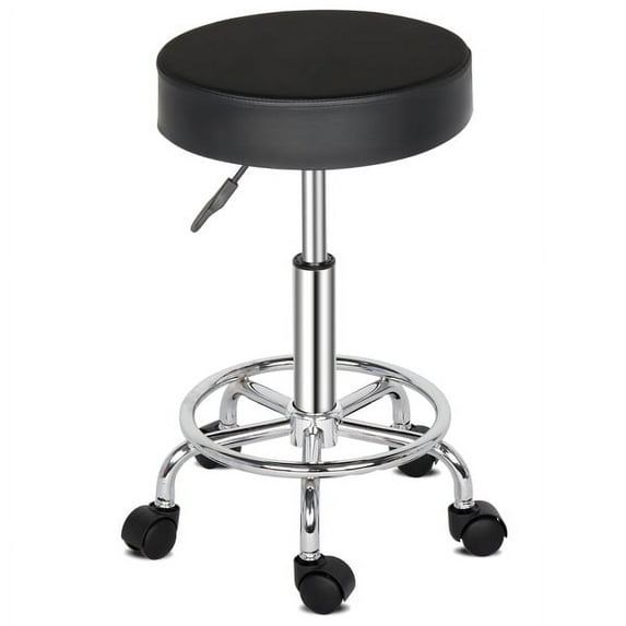 Knocbel Round Salon Stool Rotation Bar Stool with Five Wheels, Height ...