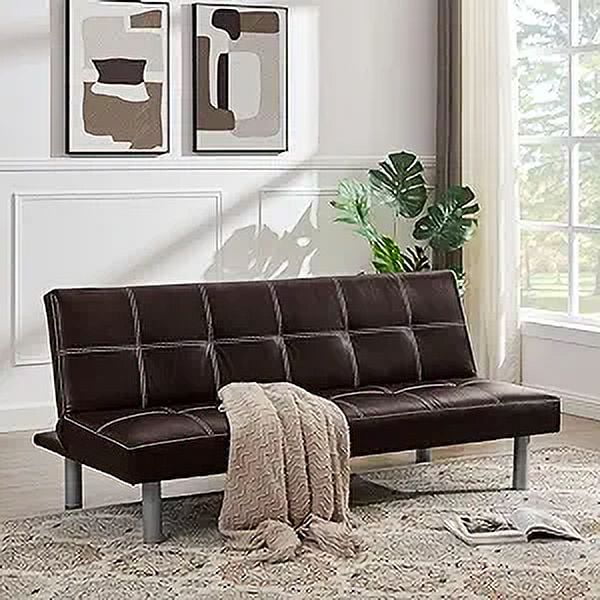 Knocbel Simple Design 3-seater PU Leather Foldable Sofa Bed Functional ...