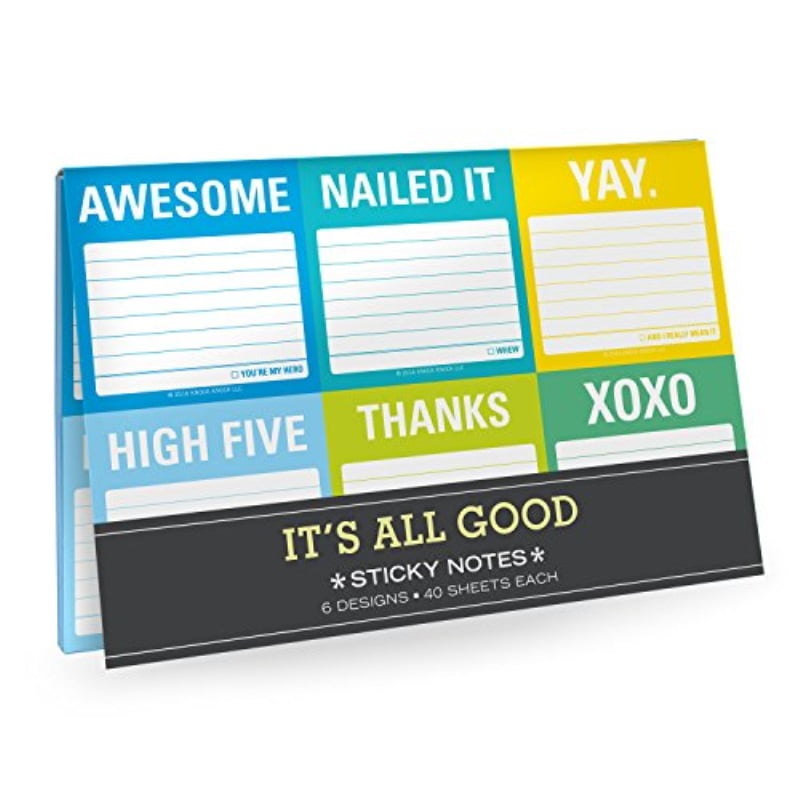 Knock Knock It's All Good Sticky Note Packet, 6 Sticky Note Pads Set, 2 ...