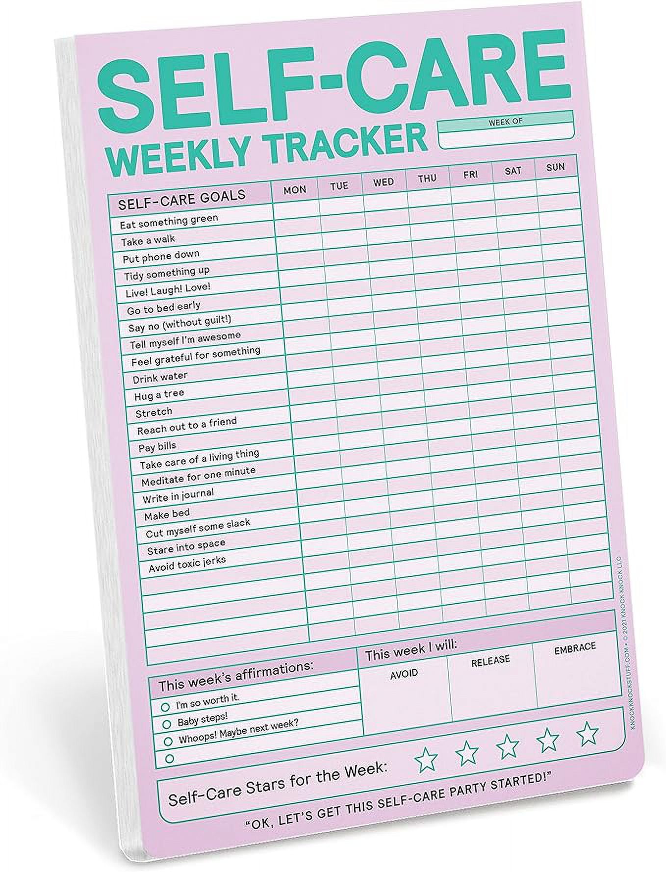 Knock Knock Self-Care Weekly Tracker Pad, Step-by-Step Self-Care ...