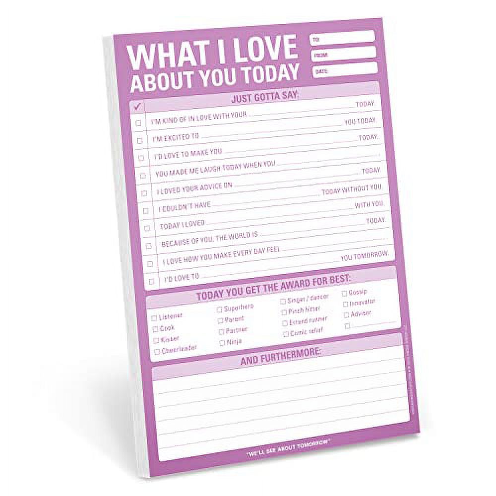 Knock Knock What I Love about You Today Pad, Checklist Love Notes Pad ...