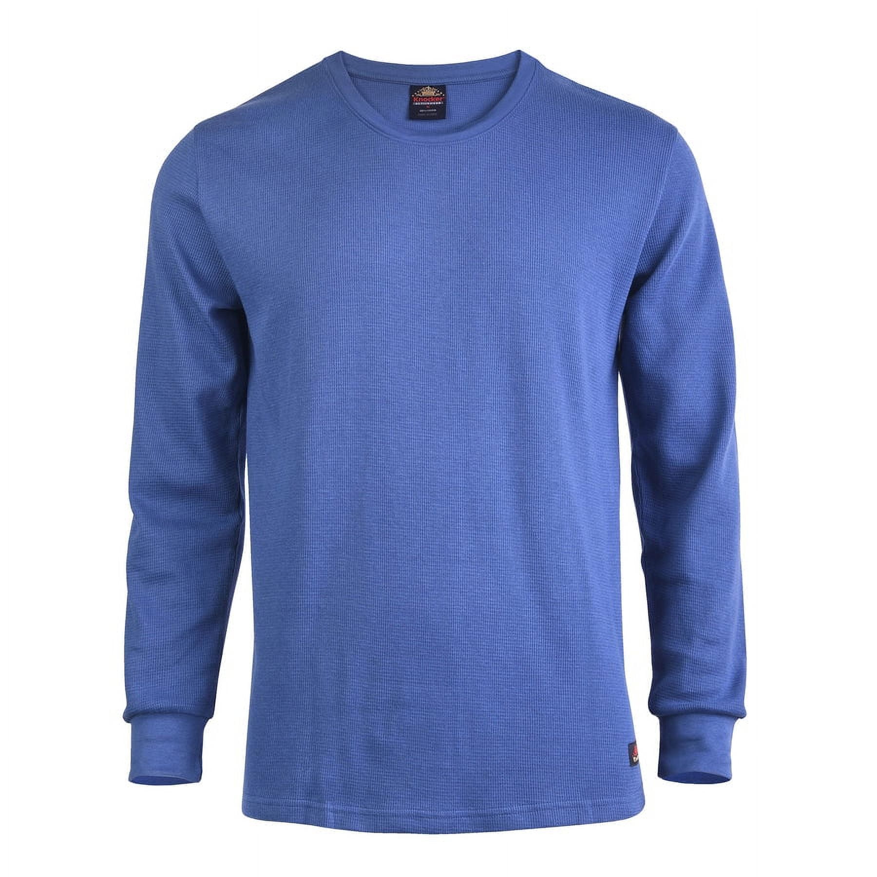 Knocker Men's Classic Waffle Knit Medium Weight Cotton Long Sleeve ...