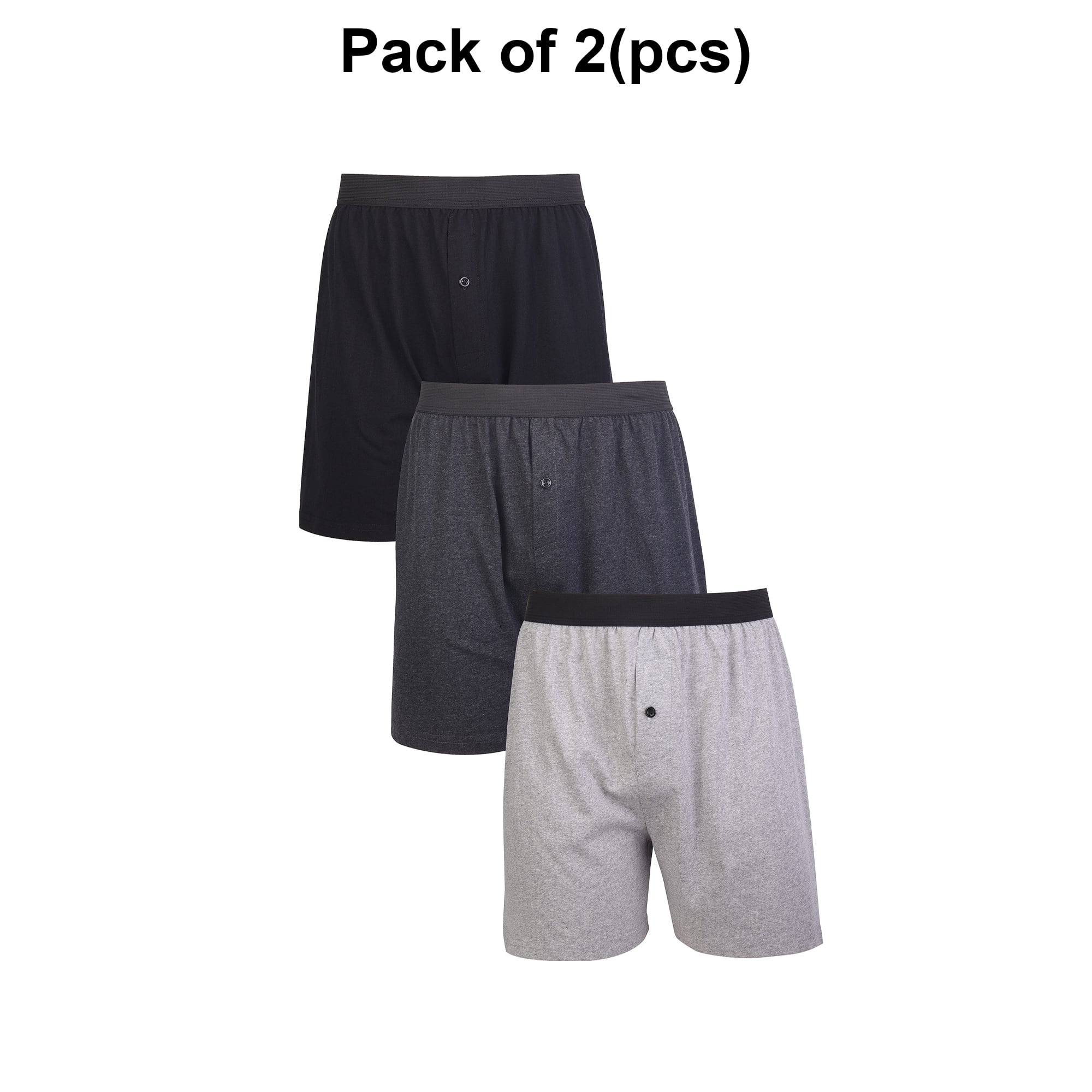 Knocker Men's Cotton Knit Boxers Color Assorted Size M and 2-Pack ...