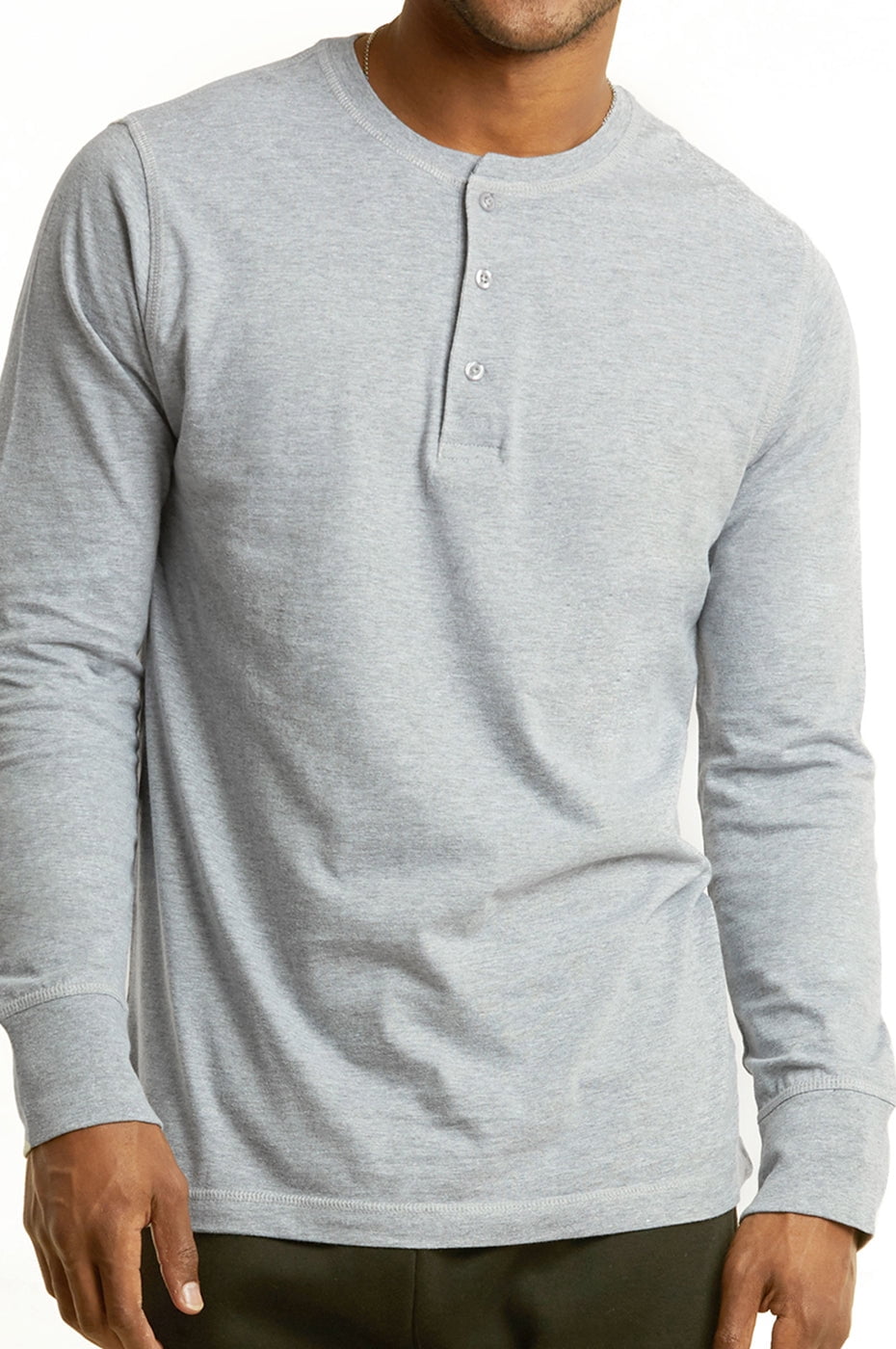 Knocker Men's Long Sleeve 3-Button Classic Athletic Henley Tee Shirts ...
