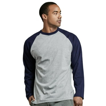 Men's Long Sleeve Crew Neck Baseball Shirt, Casual Dynamic Cotton ...