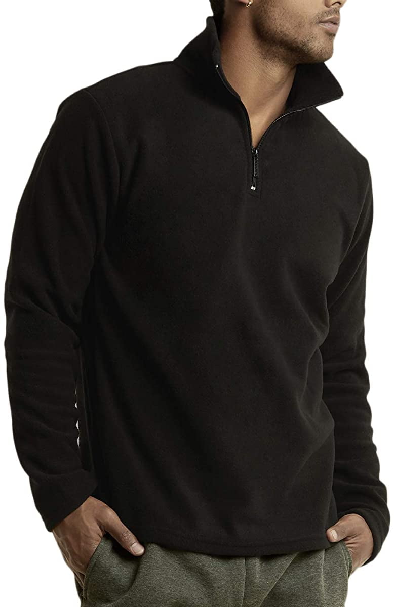 Knocker Men's & Plus Size Soft Fleece Quarter Zip Pullover Lightweight ...