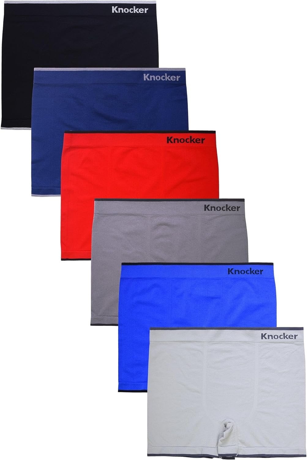 Knocker Men's Seamless Boxer Brief Stretchable Underwear 6-pcs Set ...
