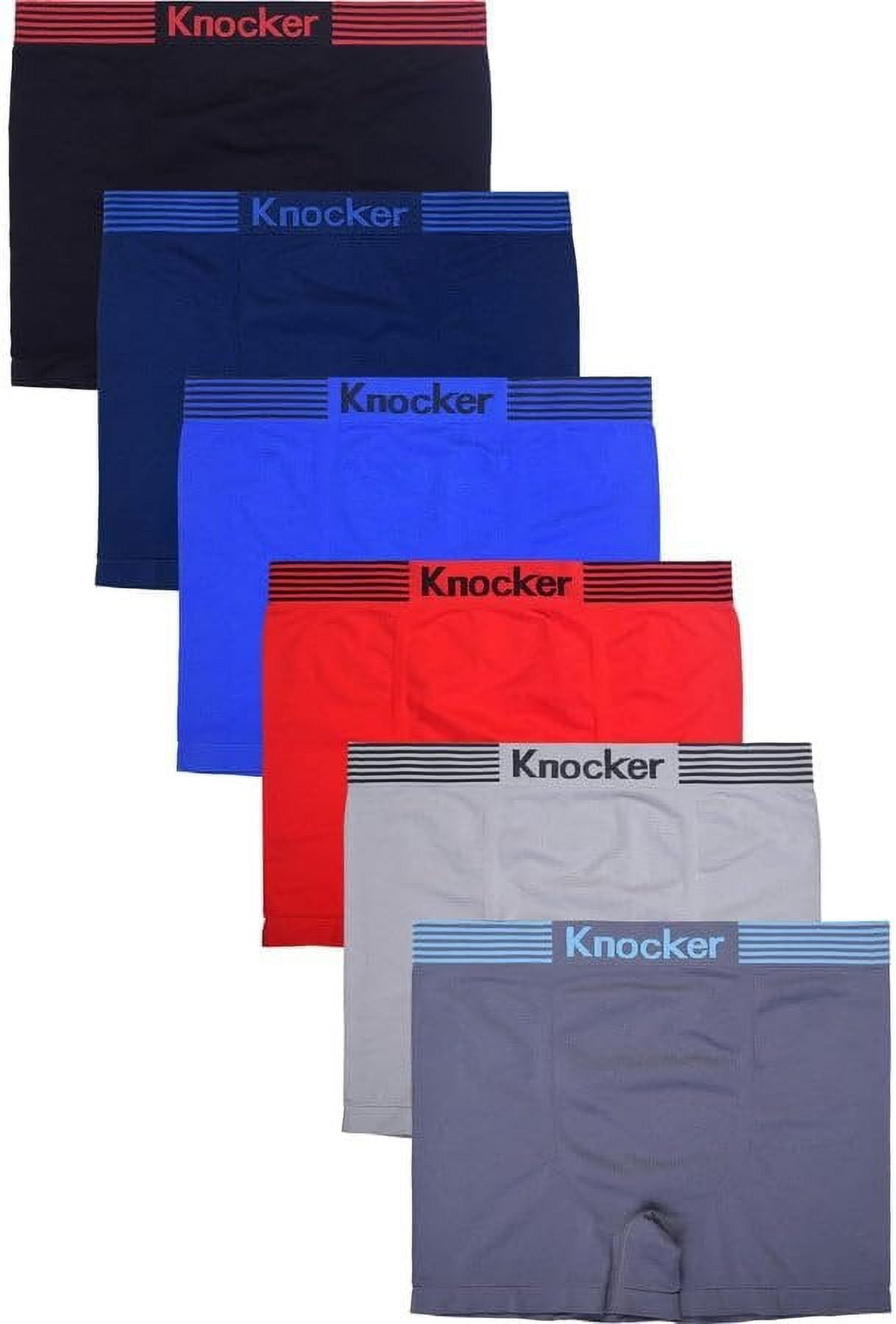 Knocker Men's Seamless Boxer Brief Stretchable Underwear 6-pcs Set ...