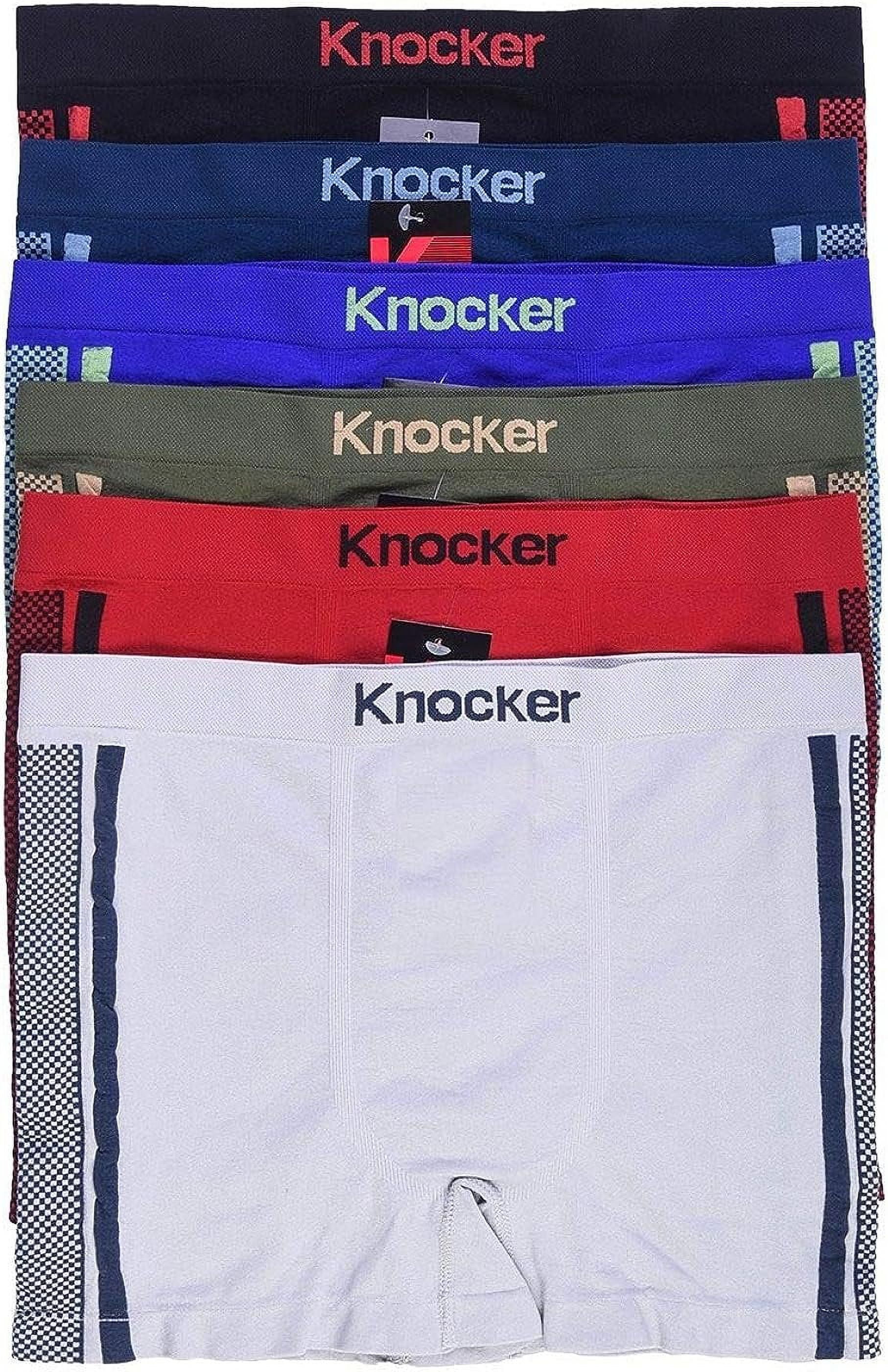Knocker Men's Seamless Boxer Brief Stretchable Underwear 6-pcs Set ...