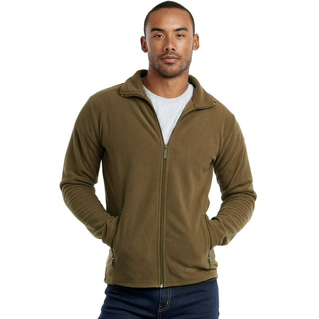 Knocker Men's Soft Fleece Full Zip Up Mid-Weight Winter Warm Sweater ...