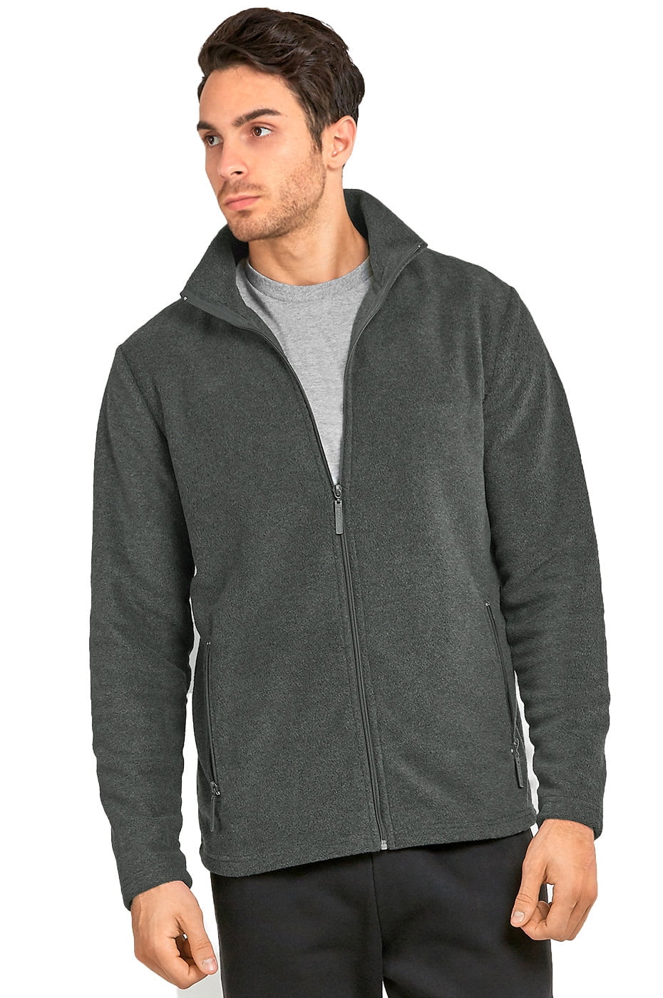 Knocker Men's Soft Fleece Full Zip Up Mid-Weight Winter Warm Sweater ...