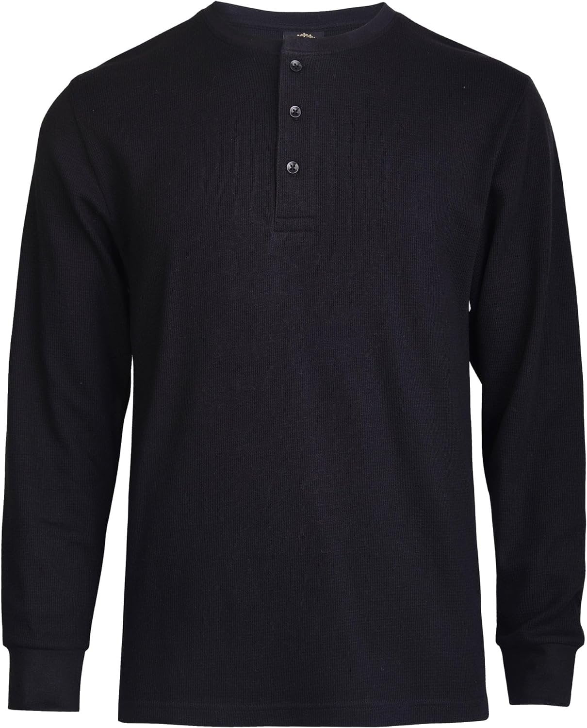Knocker Men's Waffle-Knit Thermal Henley Shirt Black - Walmart.com