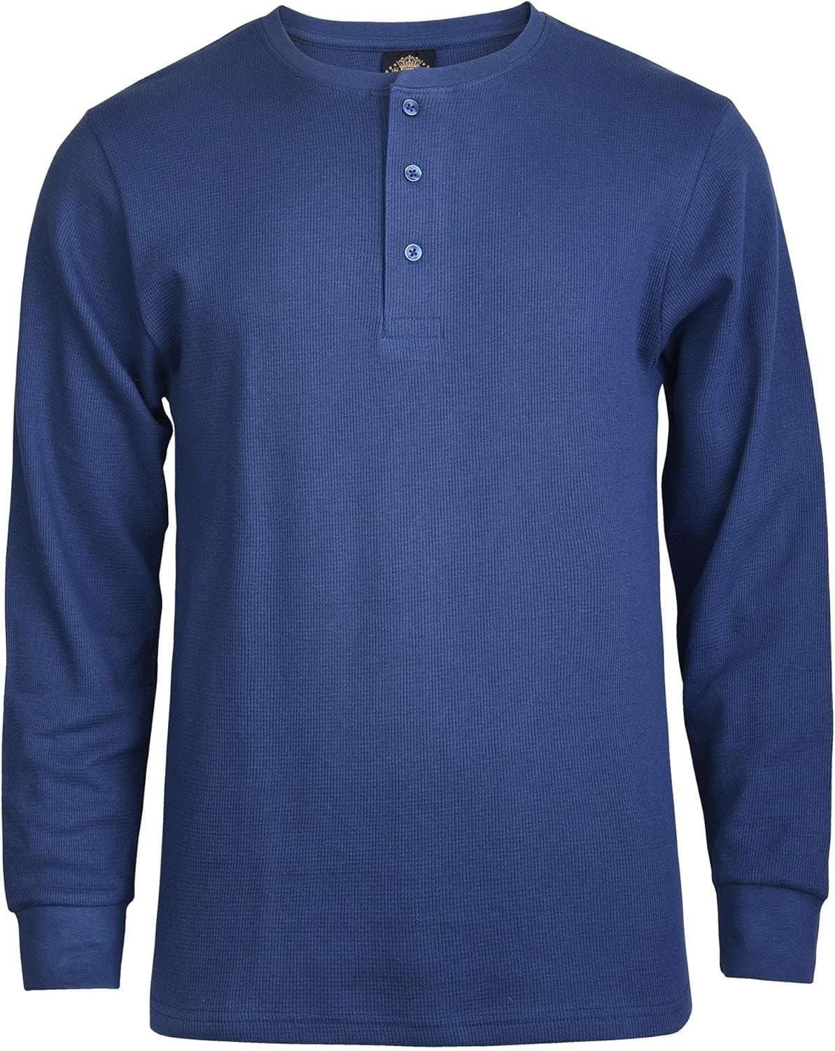 Knocker Men's Waffle-Knit Thermal Henley Shirt Denim - Walmart.com