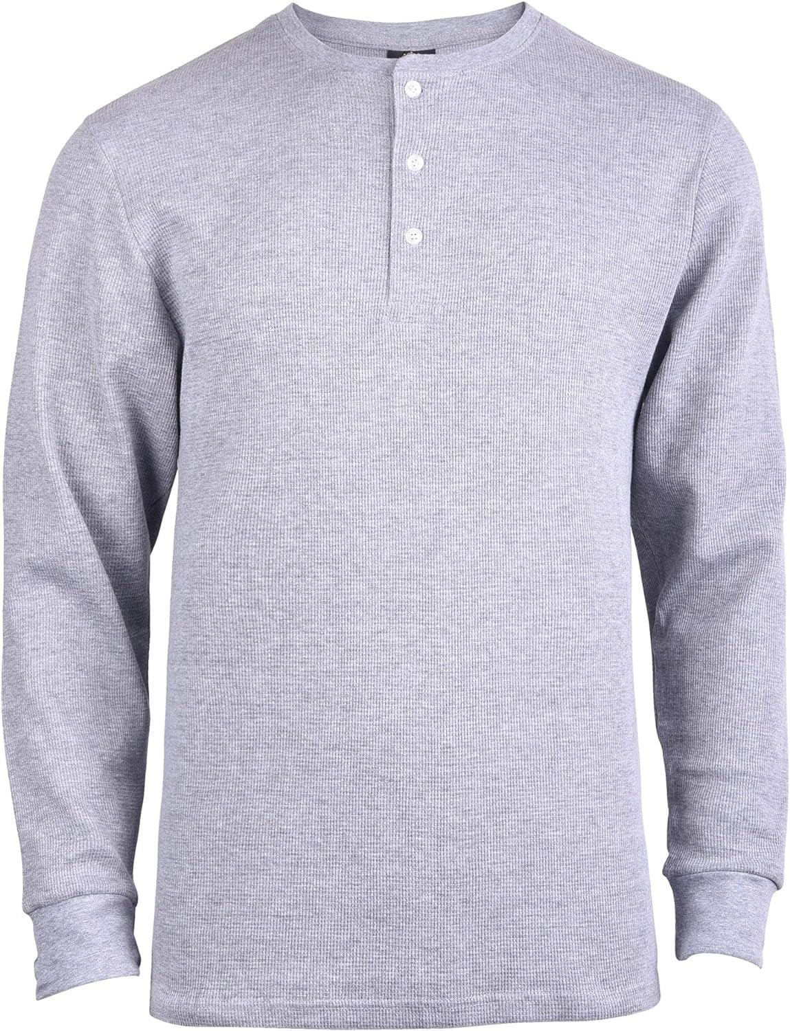 Knocker Men's Waffle-Knit Thermal Henley Shirt Heather Grey - Walmart.com