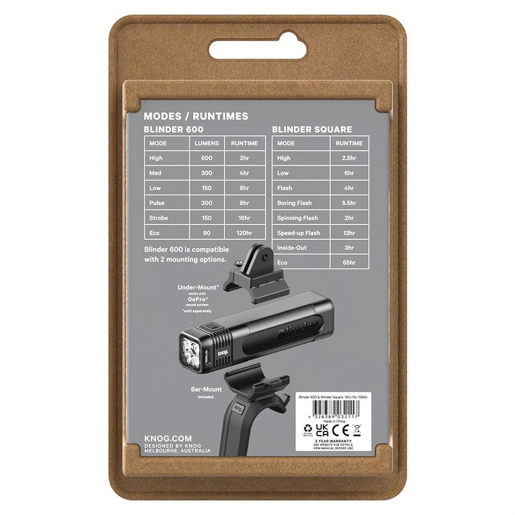 Knog Blinder 600/ Blinder V Light, Front and Rear, Black, Set - Walmart.com