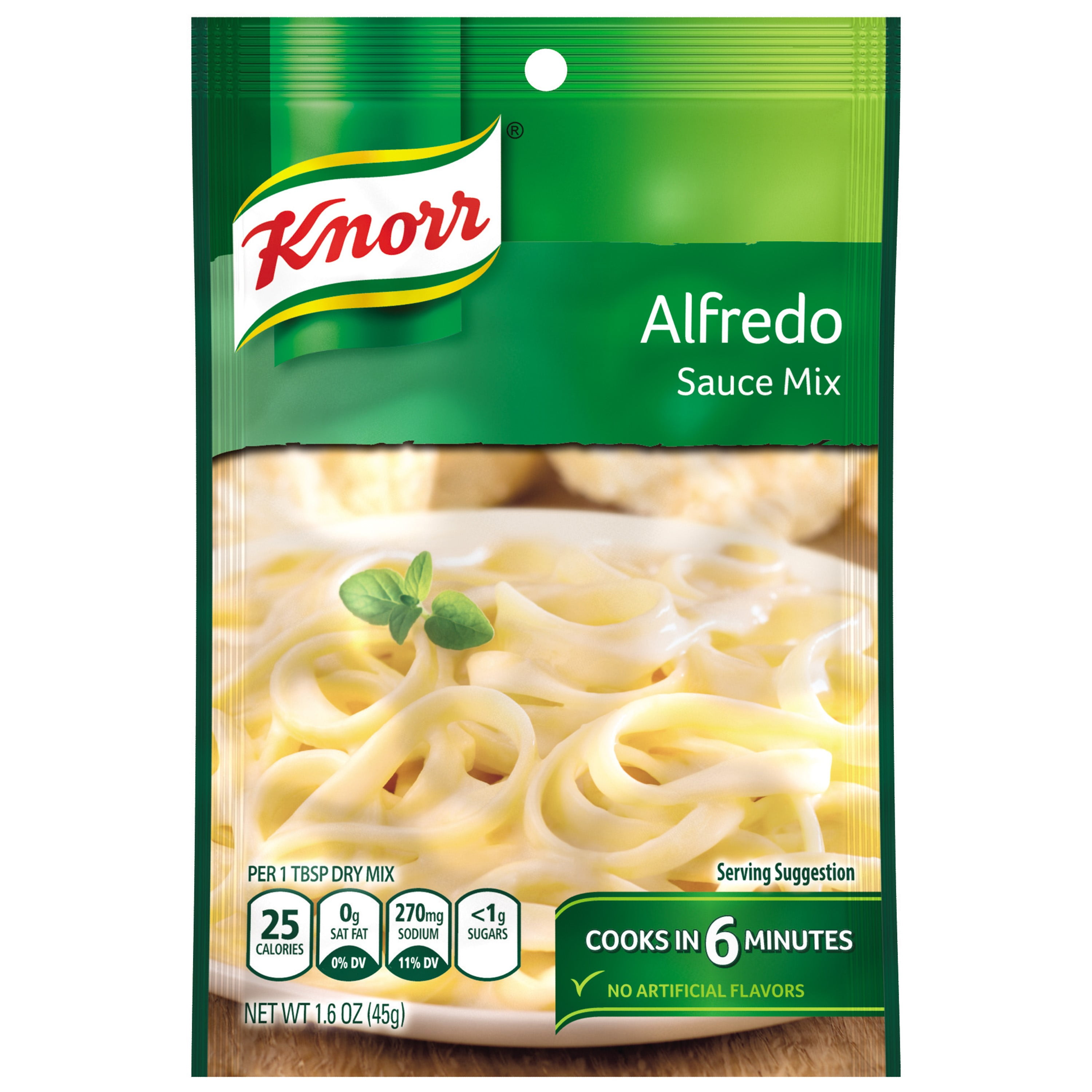 Knorr Creamy Alfredo Pasta Sauce Mix, 1.6 Oz Regular Pouch - Walmart.com
