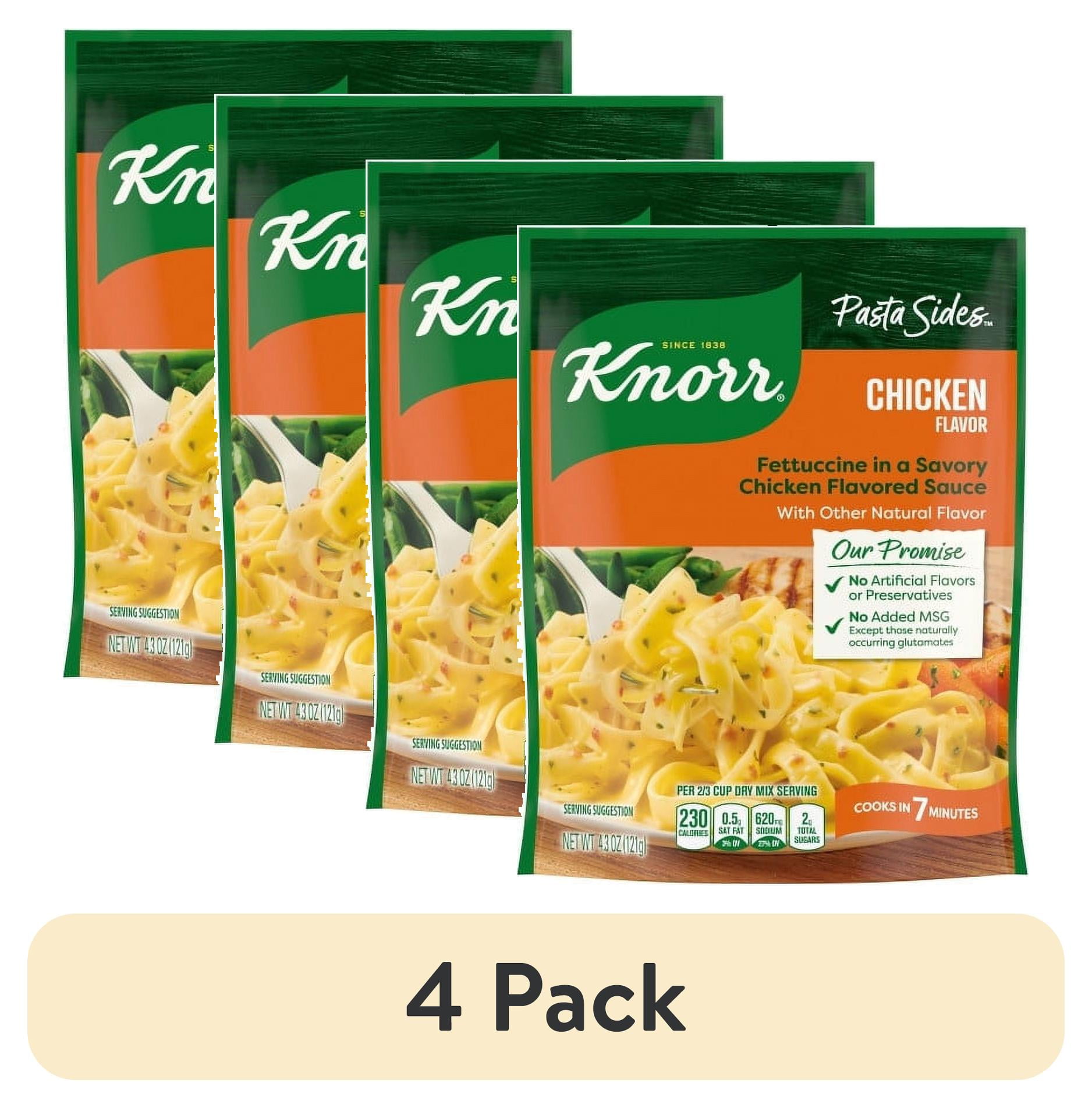 (4 pack) Knorr No Artificial Flavors Creamy Chicken Fettuccine Pasta, 4 ...