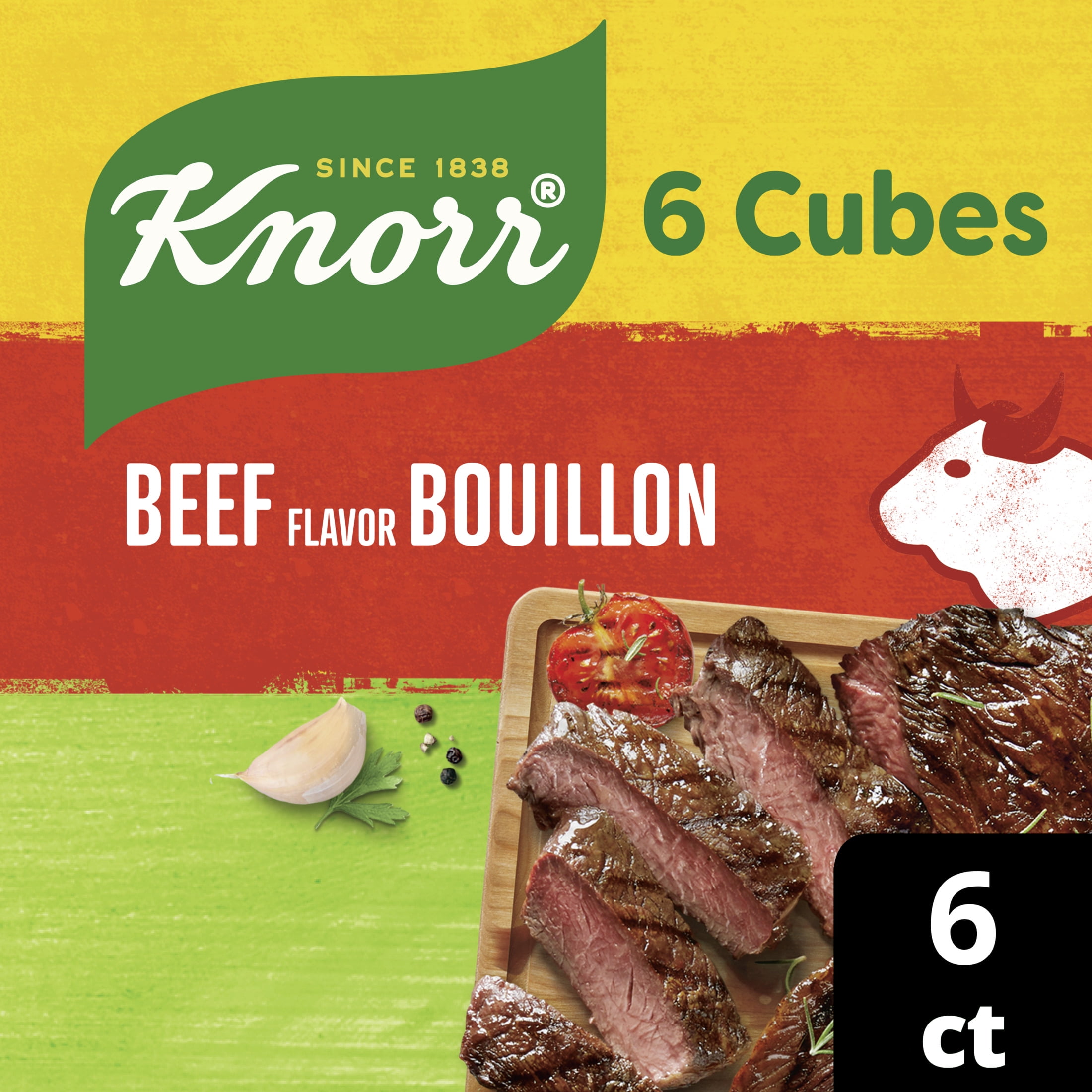 Knorr Beef Flavor Bouillon Cubes, 2.3 oz, 6 Count, Enhance Soups, Stews ...