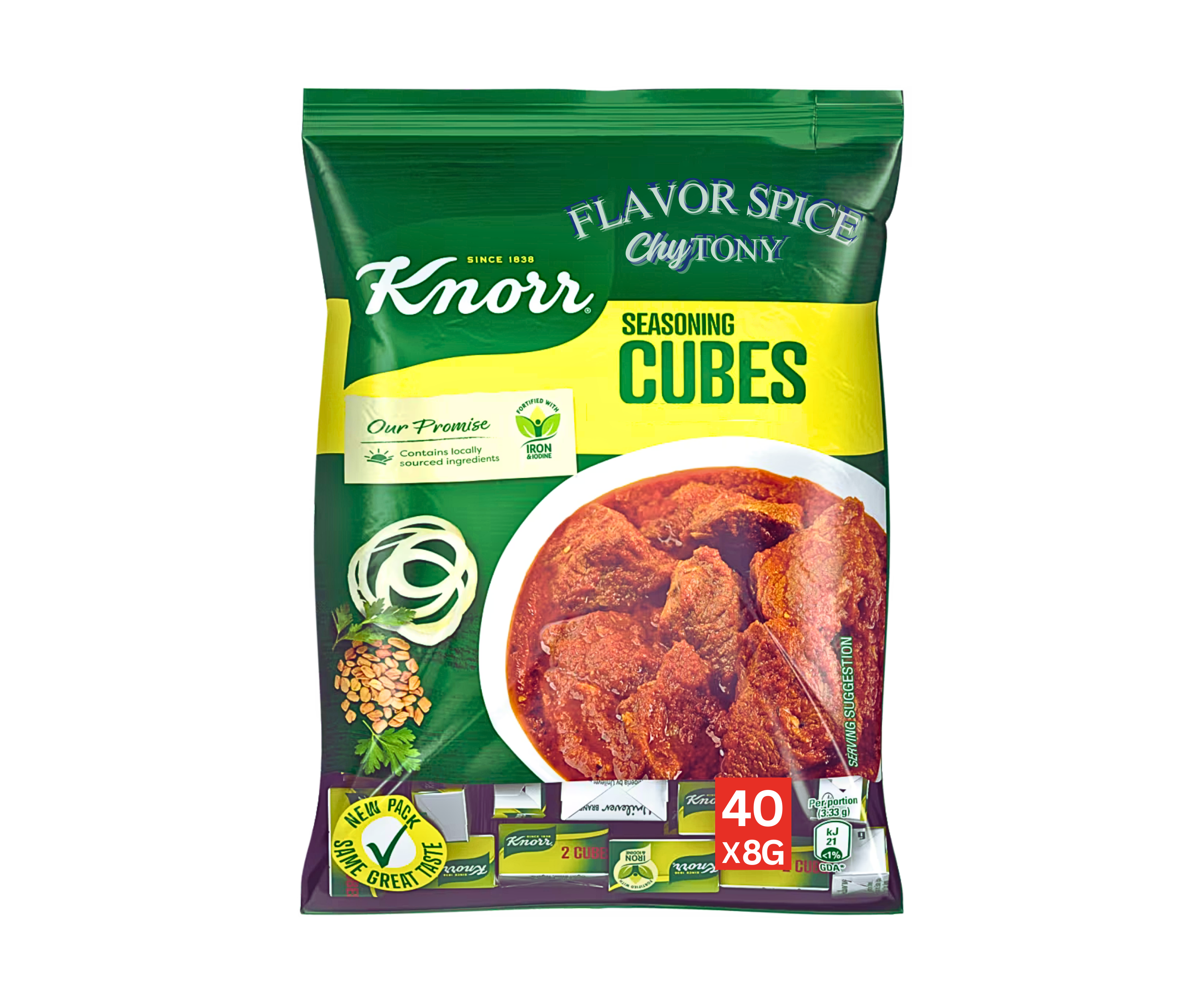 Knorr Cube Seasoning - Exquisite Flavor and Aroma, 1 Pack (8gX50) 400g ...