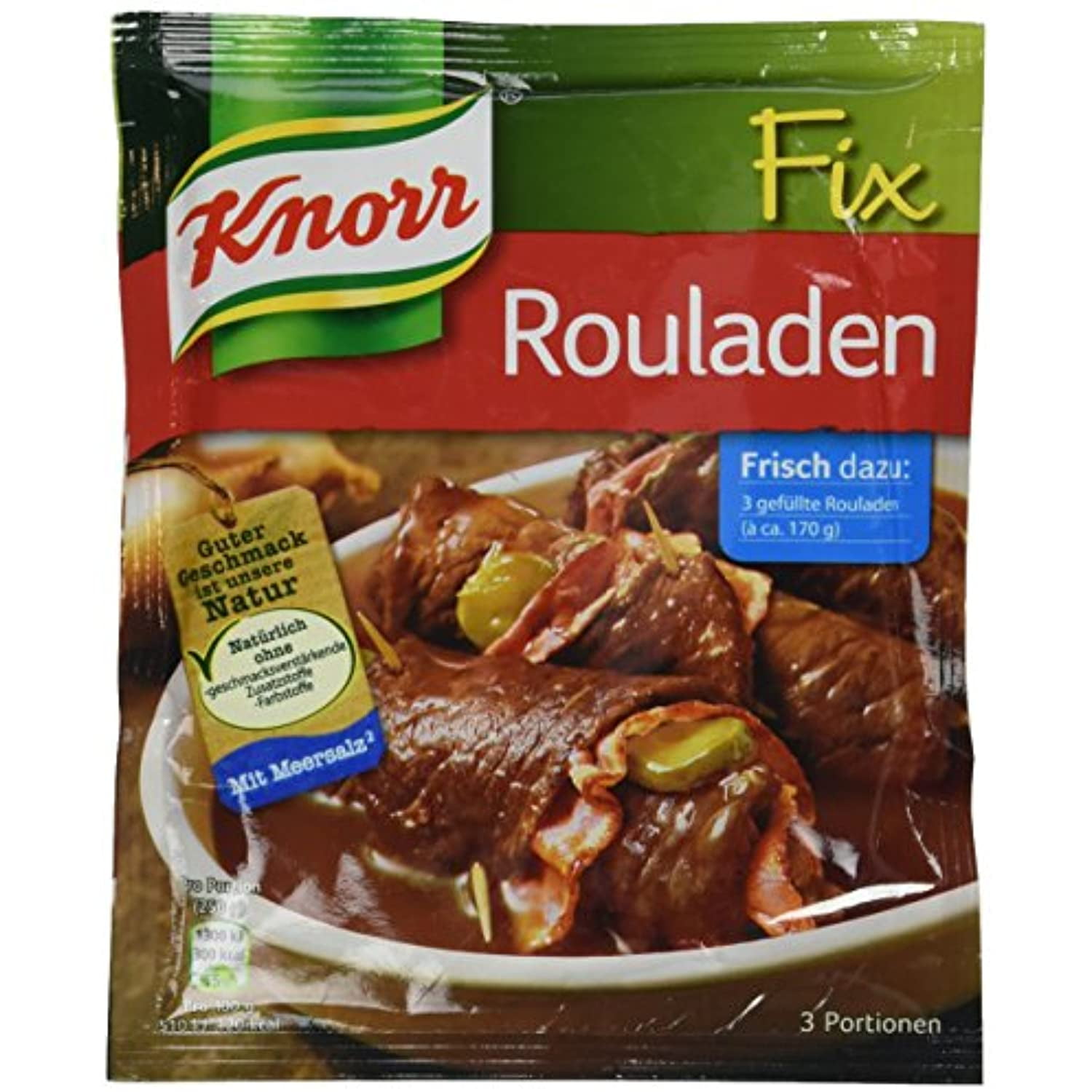 Knorr Fix Rouladen, German Produkt, Pack of 4, Gluten and Celery ...
