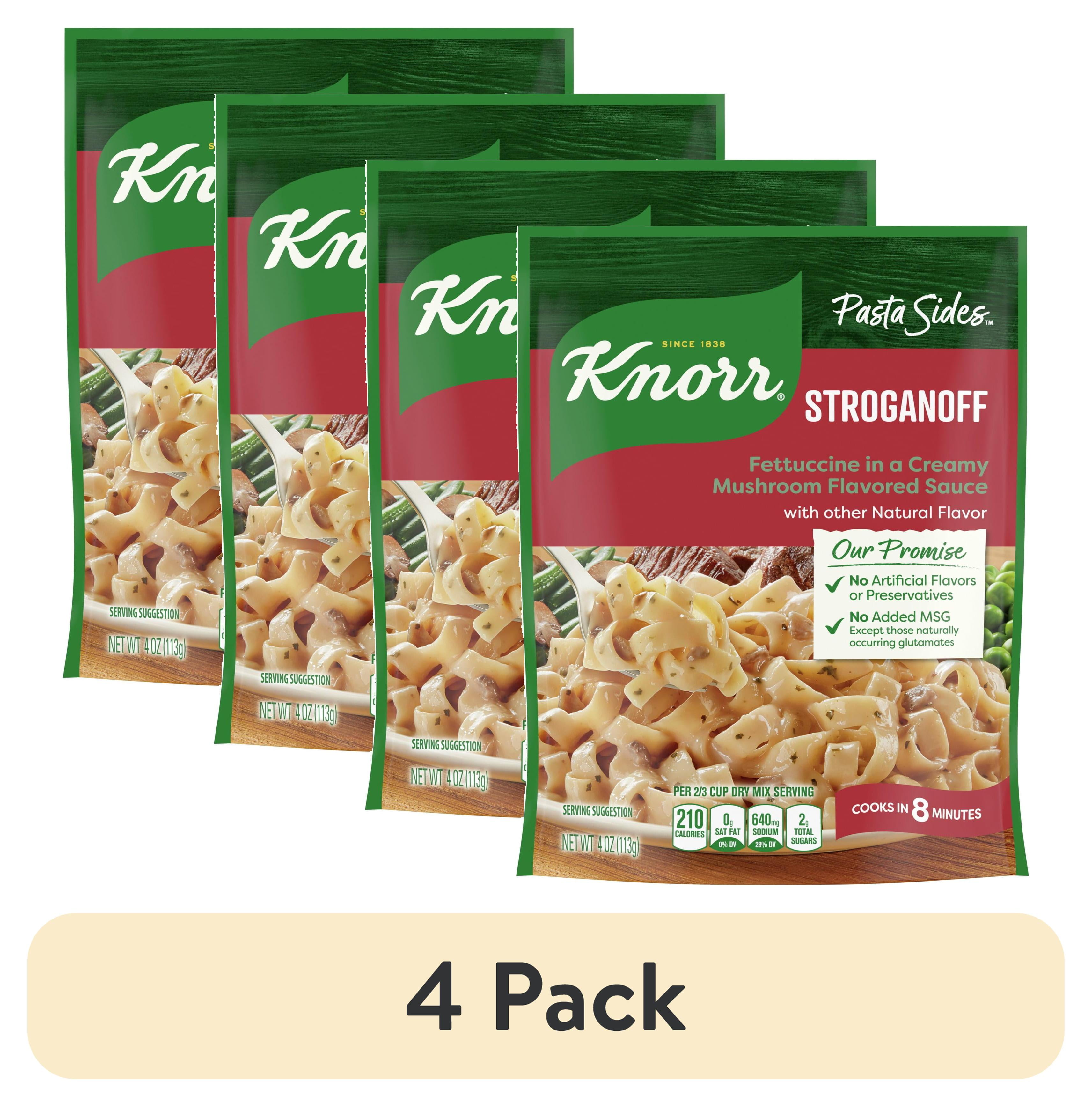 (4 pack) Knorr No Artificial Flavors Stroganoff Fettuccine Pasta Sides ...